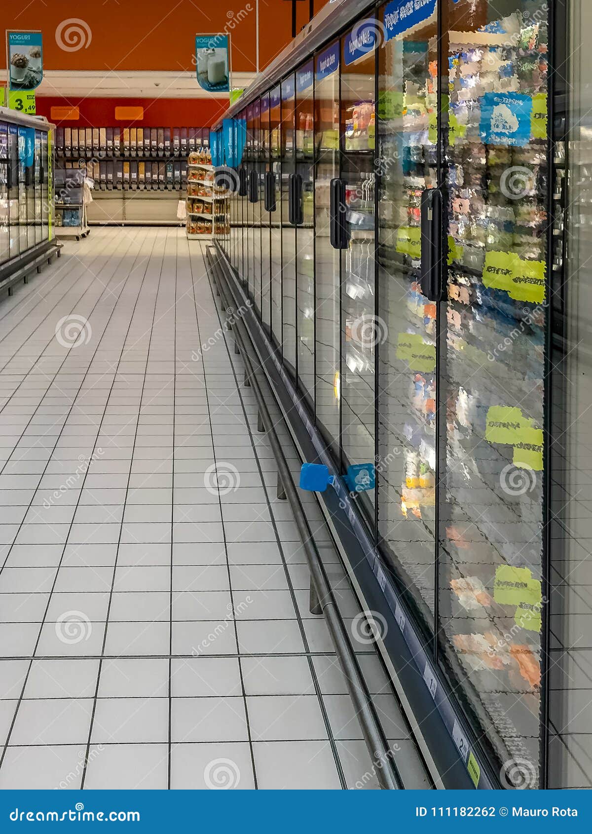 Supermarket freezer stock photo. Image of interior, commercial - 111182262