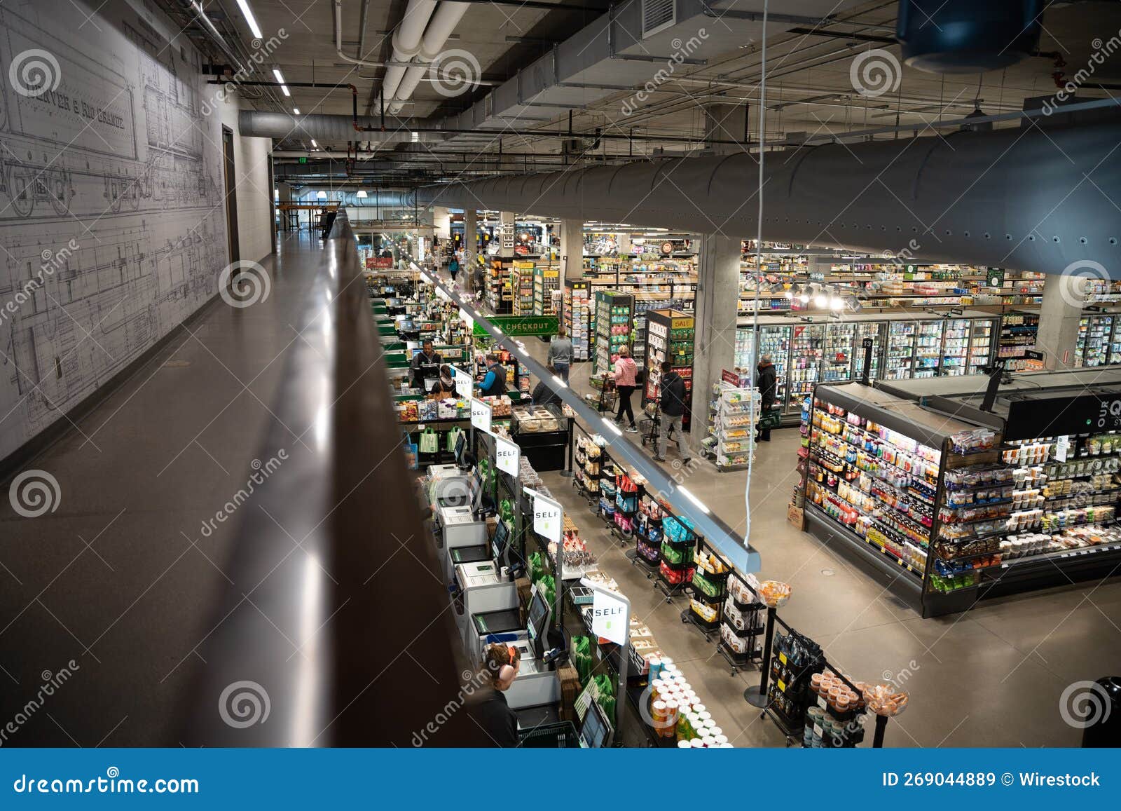 Supermarket Grocery Store from Top View Editorial Stock Image - Image ...