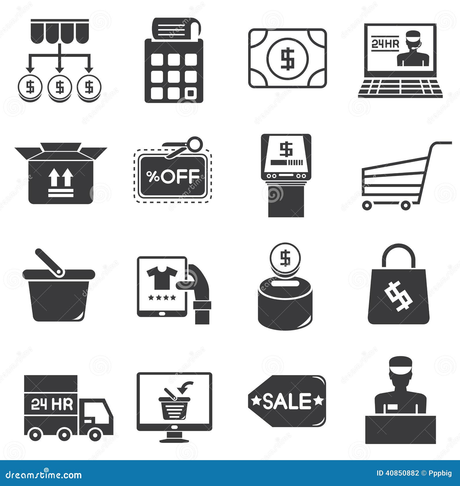 Supermarket icons stock illustration. Illustration of calculate - 40850882