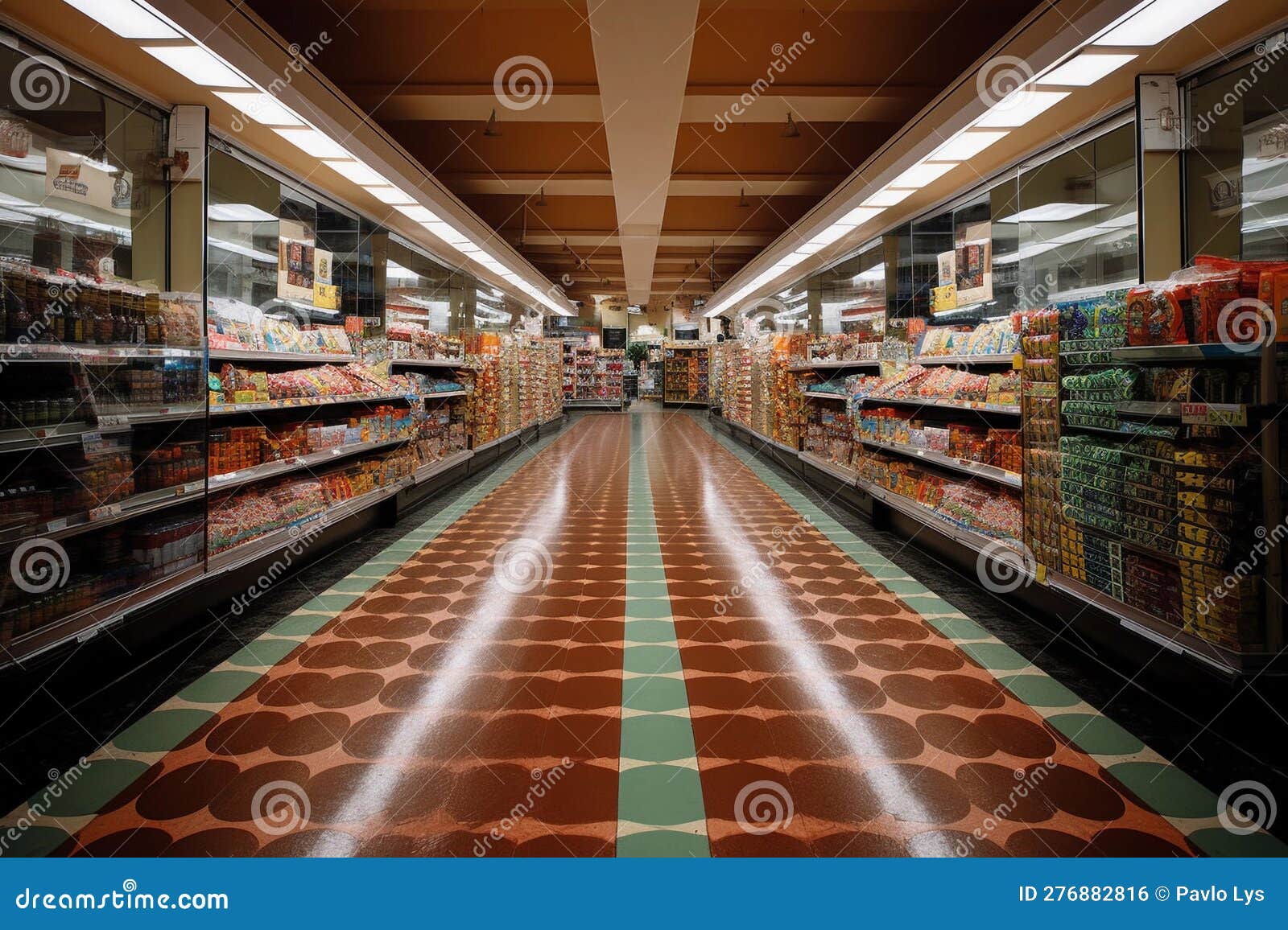 Supermarket Inside. Interior of a Grocery Store Stock Illustration ...