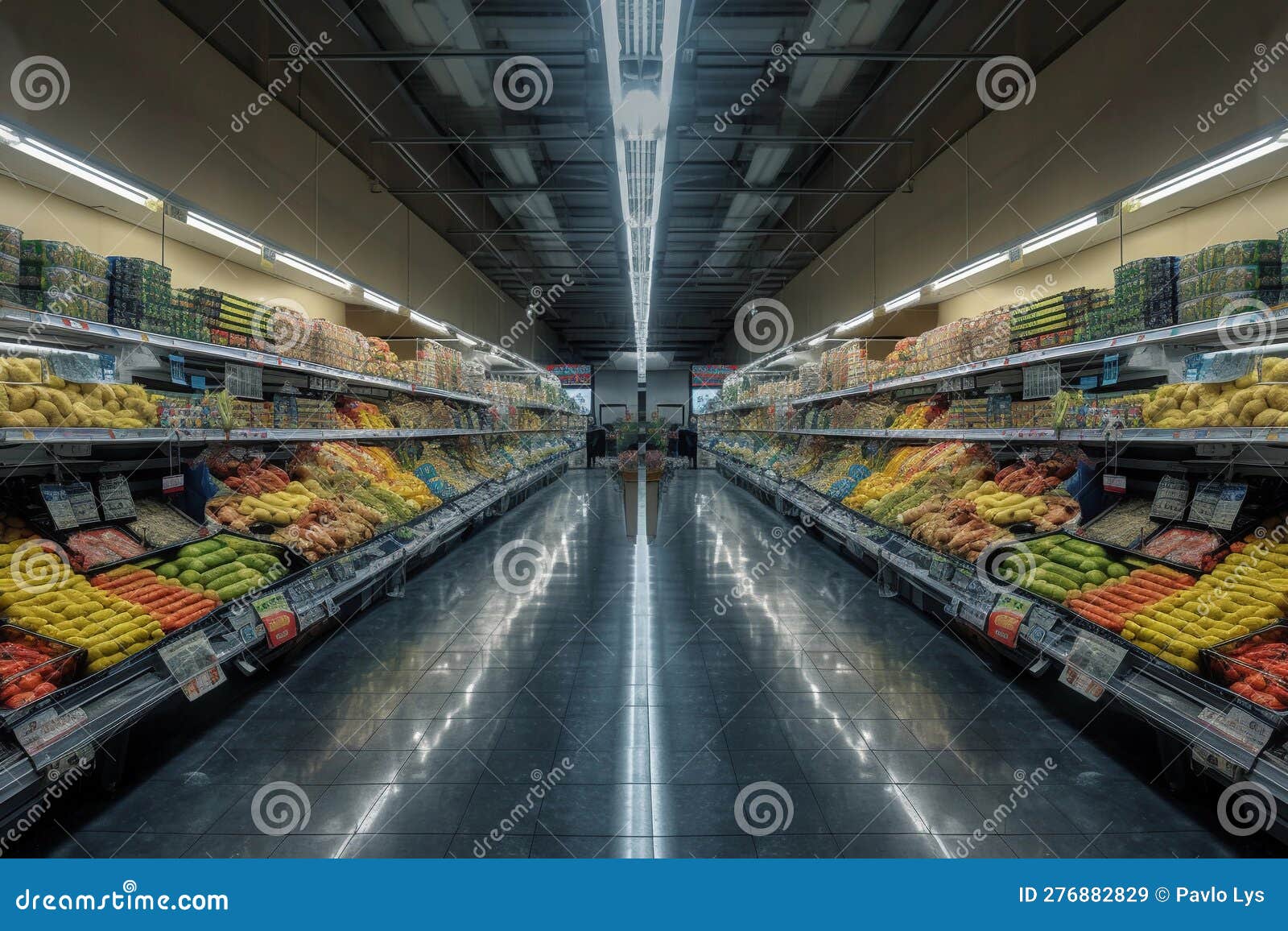 Supermarket Inside. Interior of a Grocery Store Stock Illustration ...