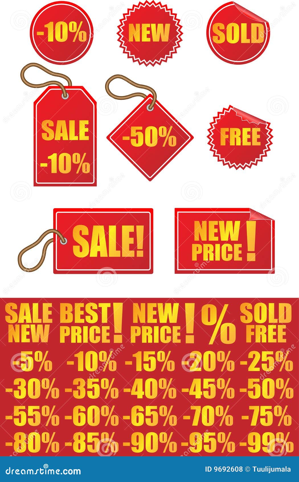 Supermarket Labels and Stickers Stock Illustration - Illustration of ...