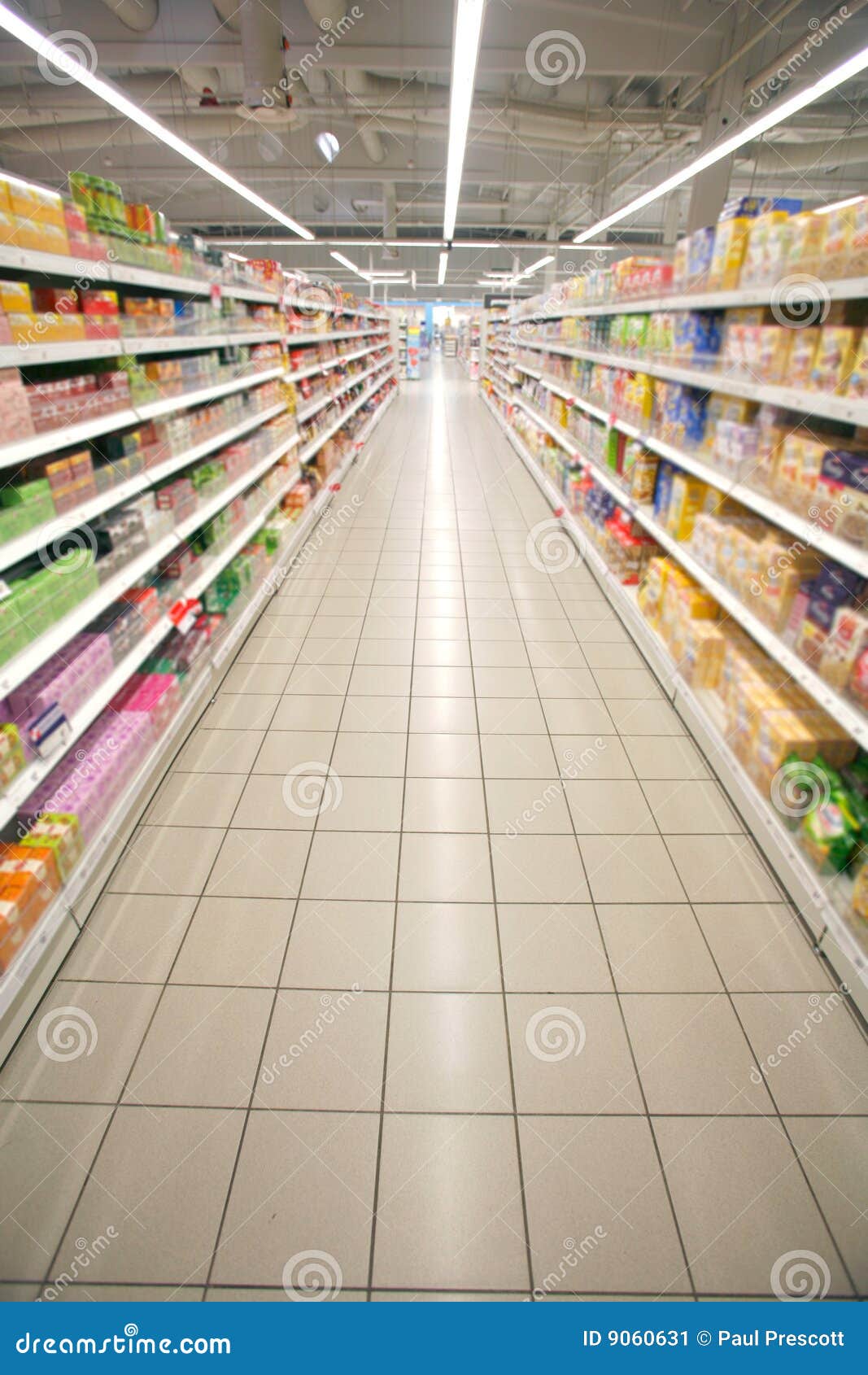 Supermarket perspective stock image. Image of consumer - 9060631