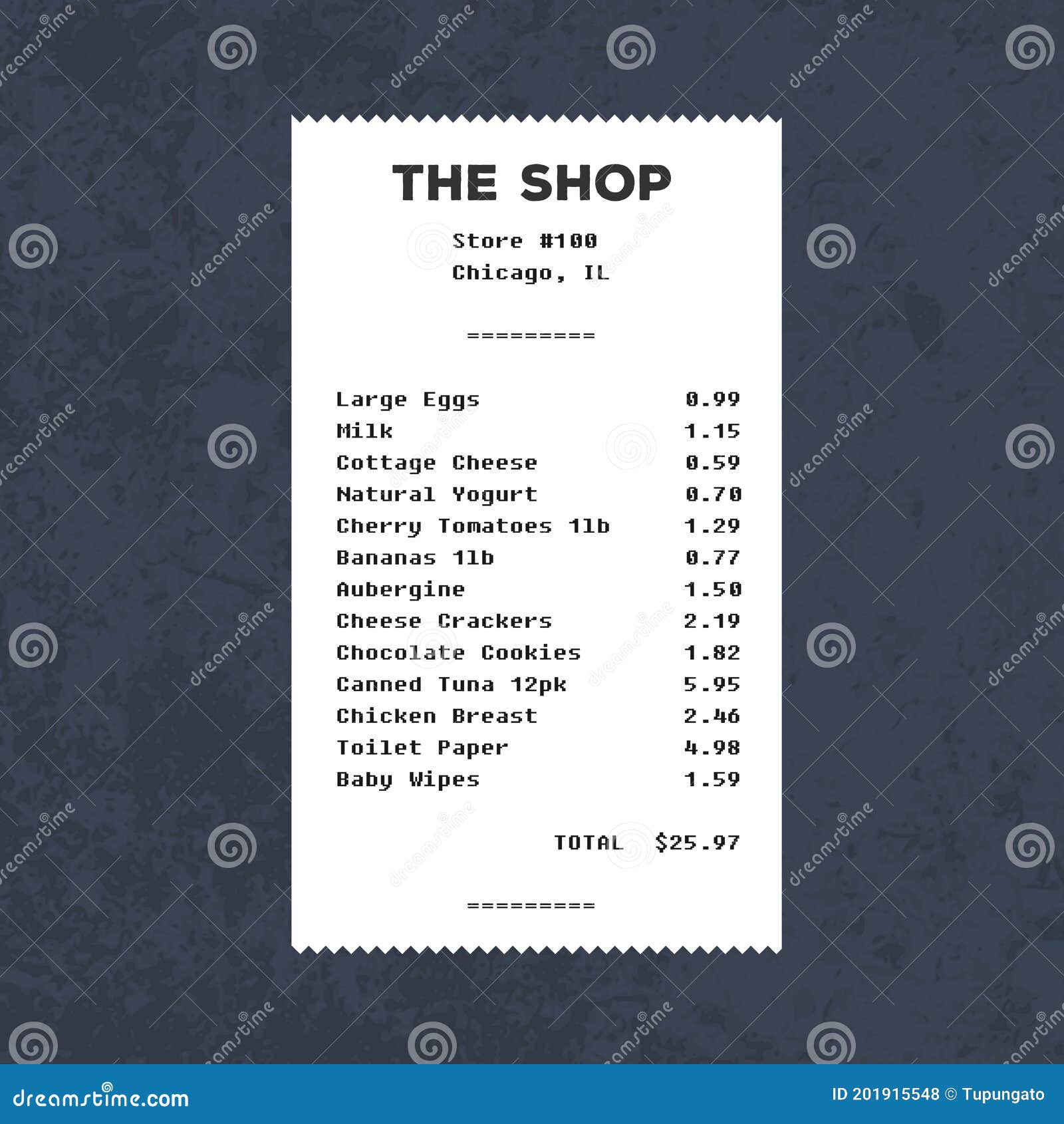 Supermarket Receipt Vector Illustration Stock Vector - Illustration of ...