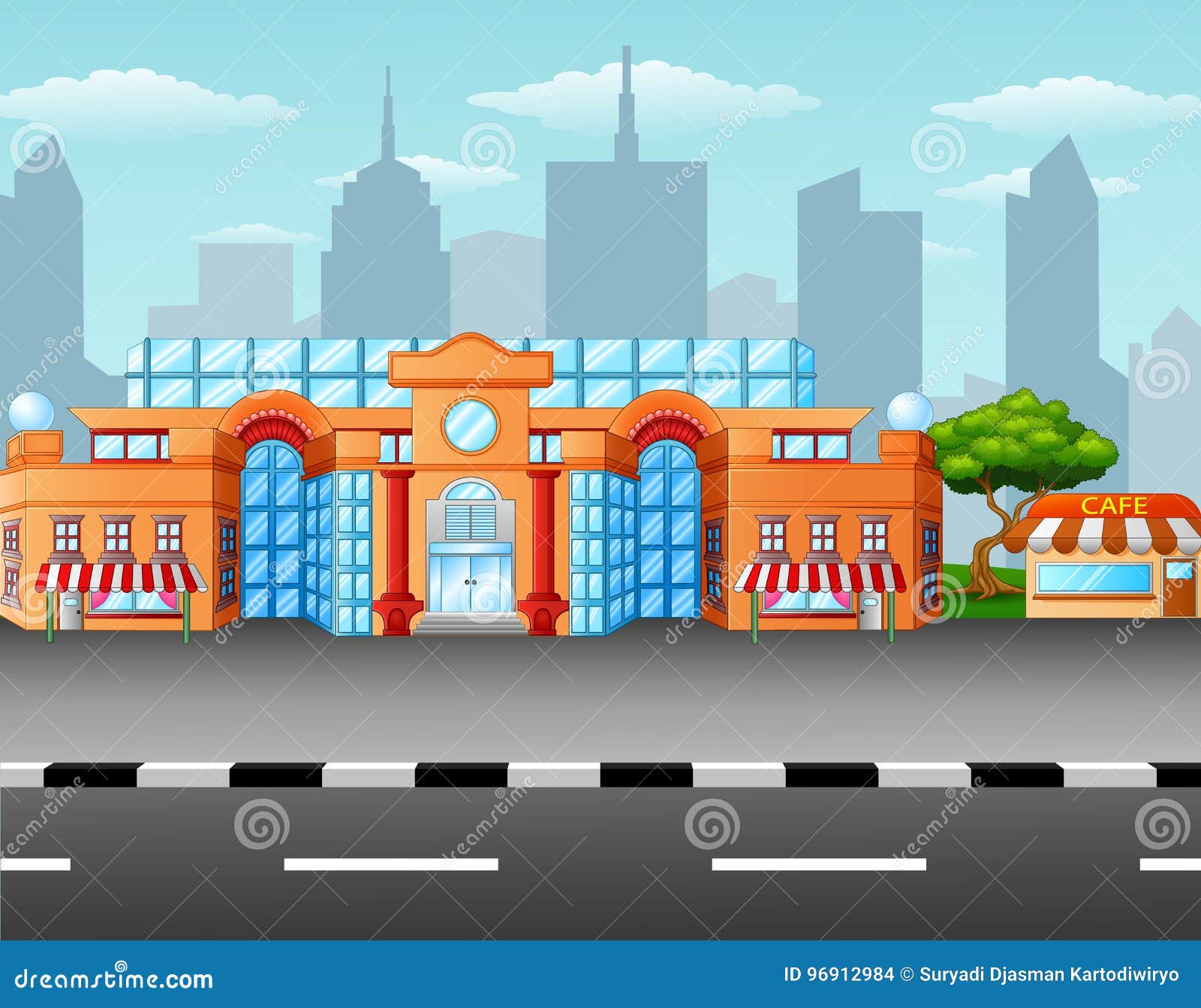 Supermarket on the Roadside Stock Vector - Illustration of city, invest ...
