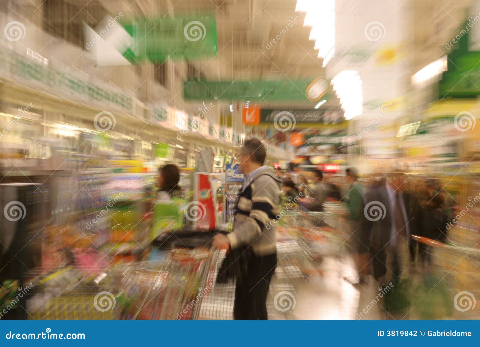 Supermarket: Rush hour stock photo. Image of store, buying - 3819842