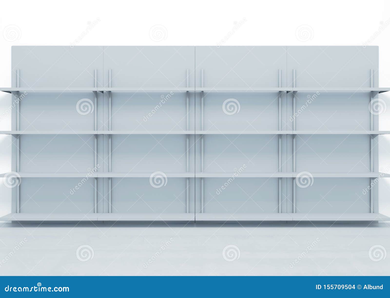 Supermarket Shelves Front View