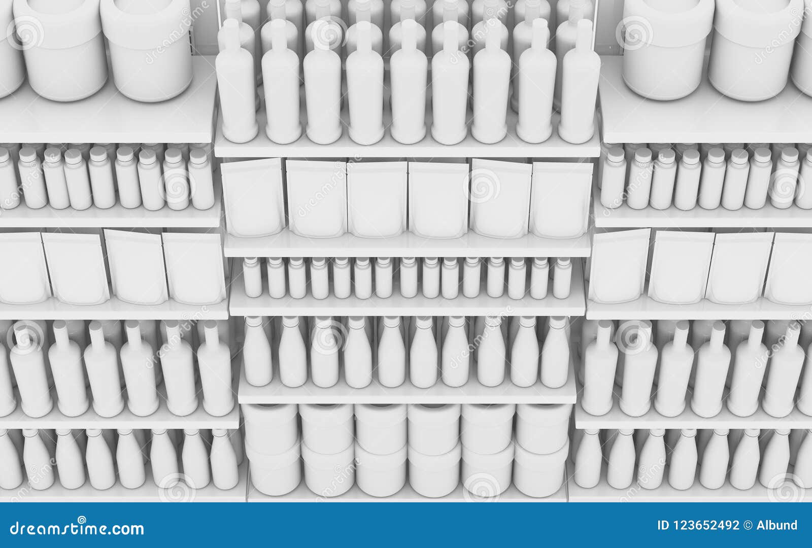 Supermarket Shelf with Generic Products Stock Illustration ...