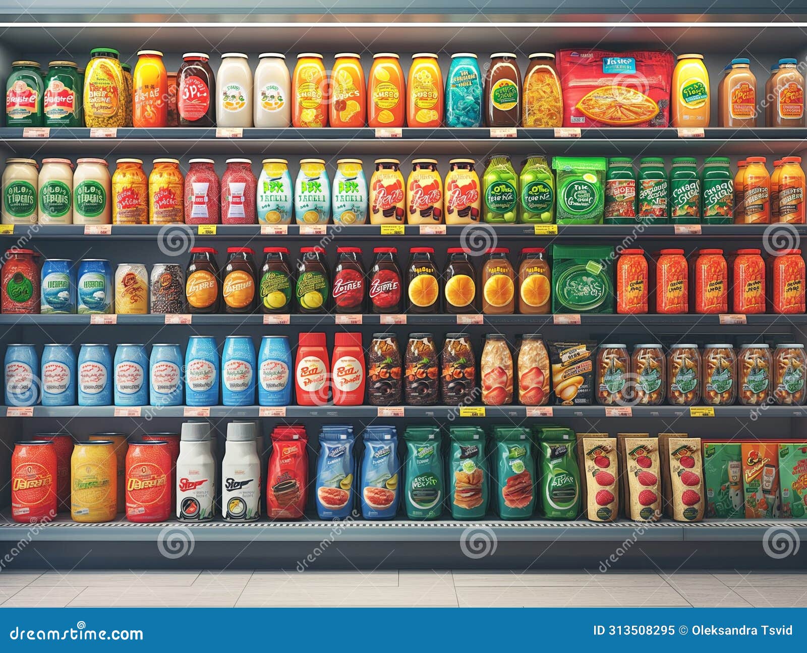 Supermarket Shelfs Full of Different Products Stock Image - Image of ...