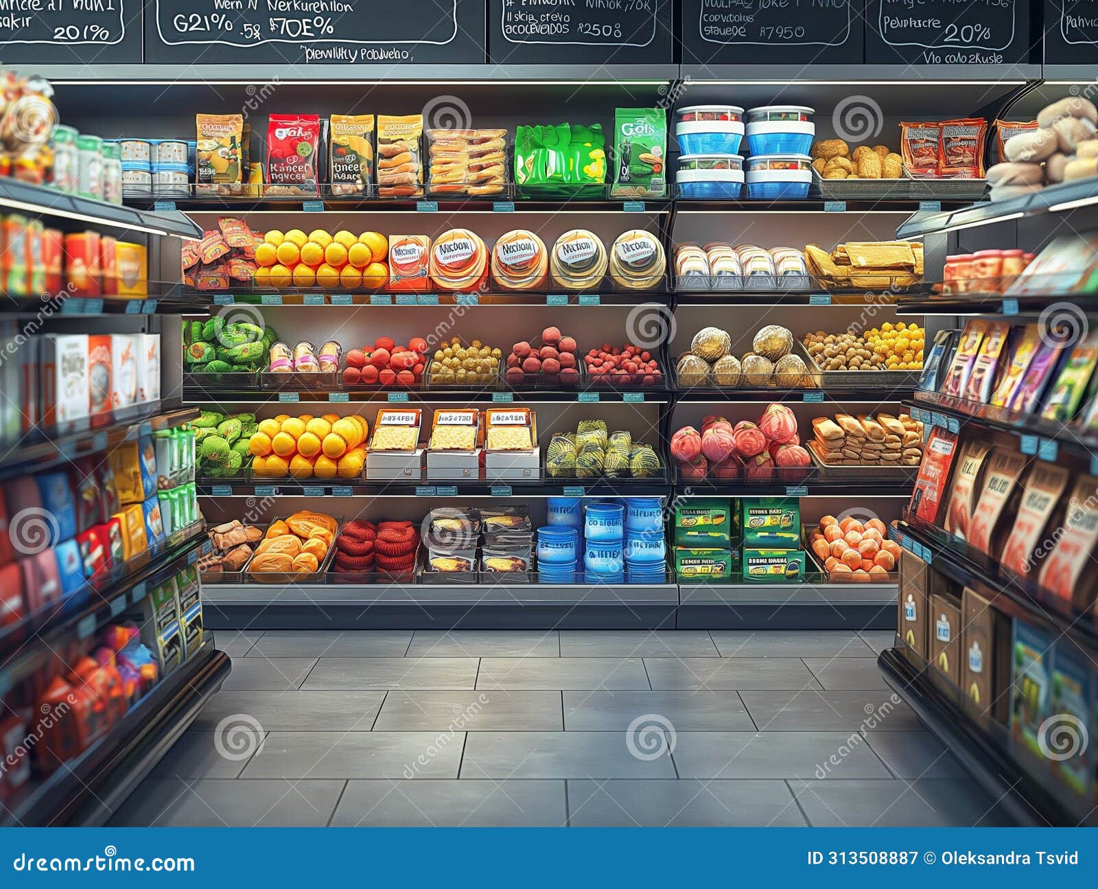 Supermarket Shelfs Full of Different Products Stock Image - Image of ...
