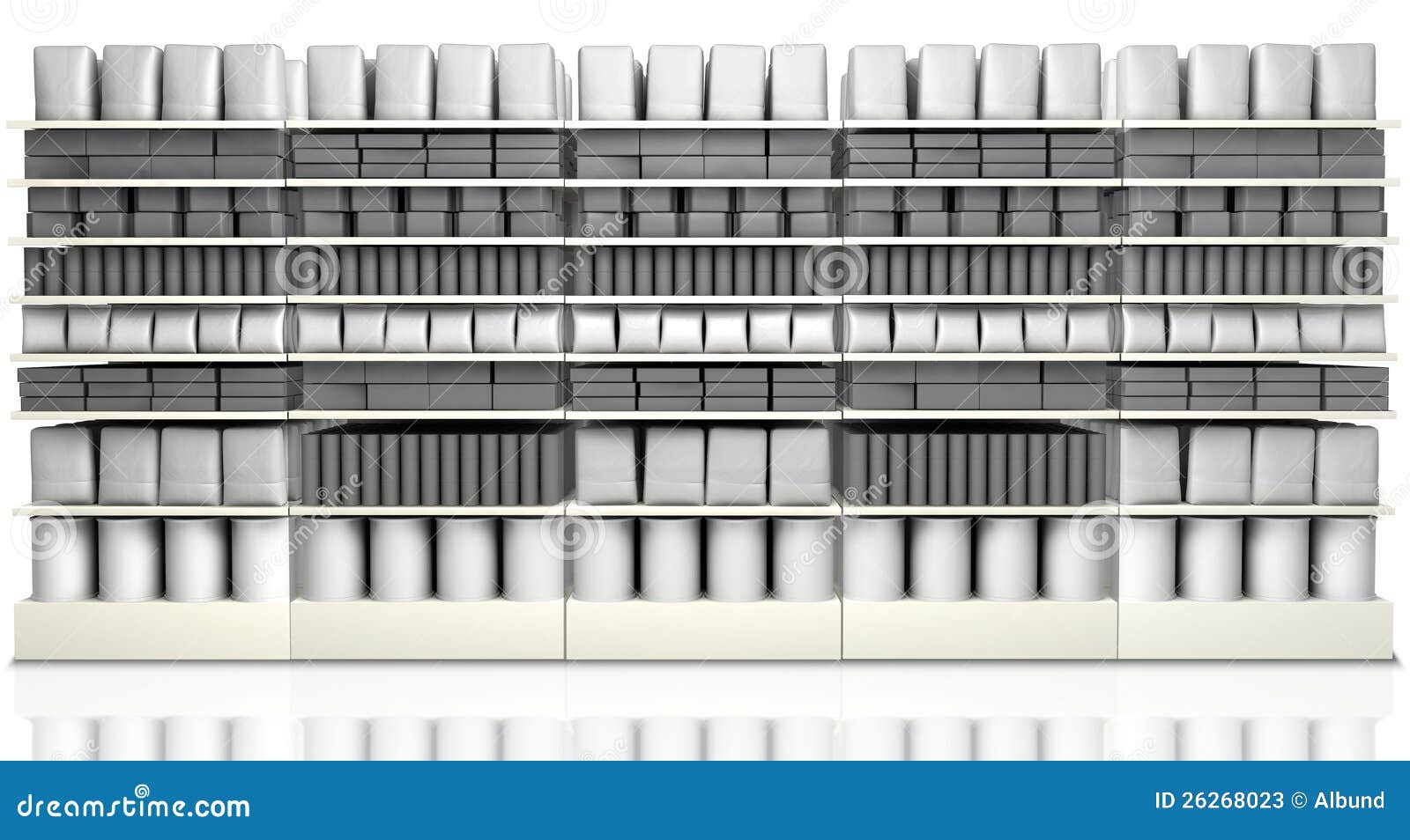 Supermarket Shelving with Generic Products Stock Illustration ...