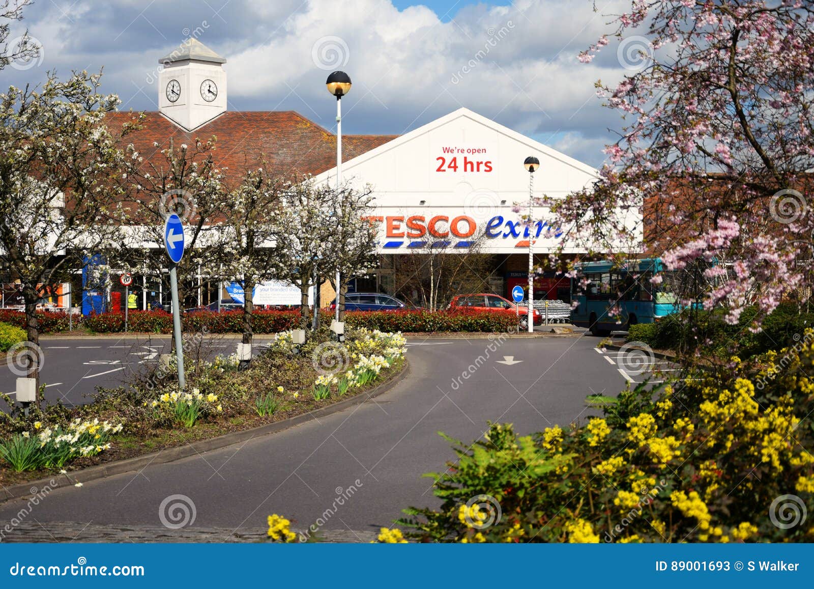 Tesco "extra" Supermarket in Spring. Editorial Stock Photo - Image of ...