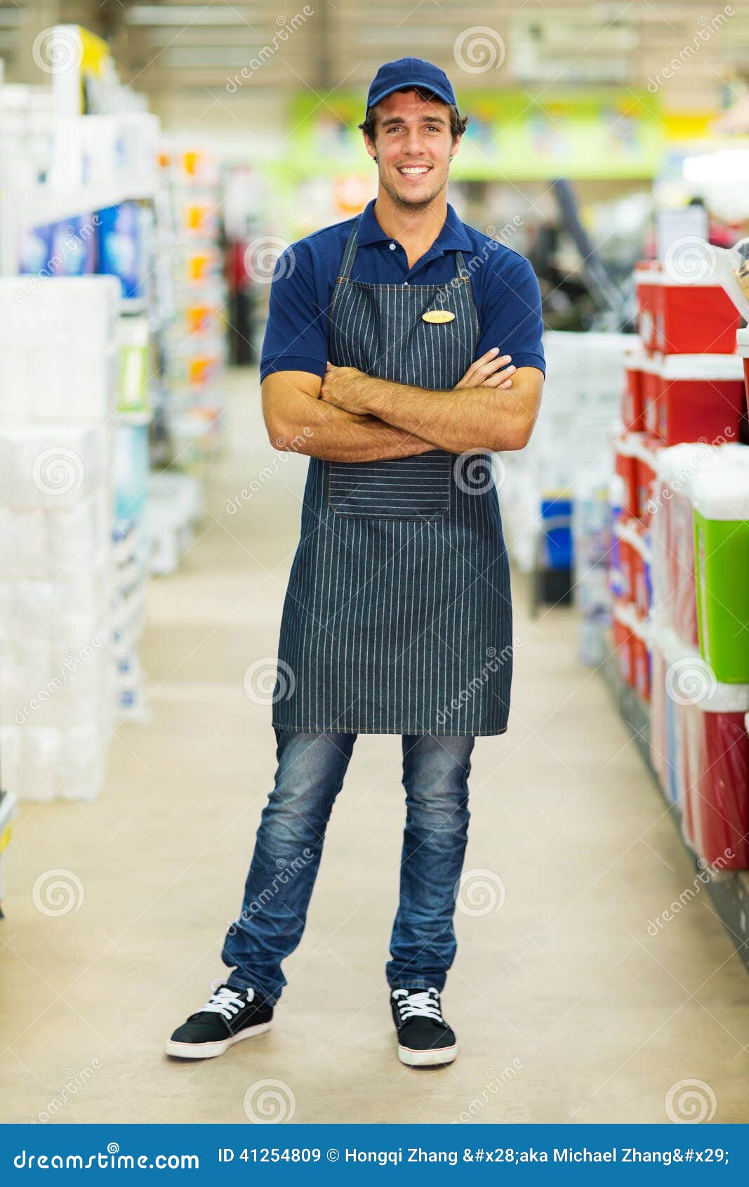 Supermarket worker stock image. Image of improvement - 41254809