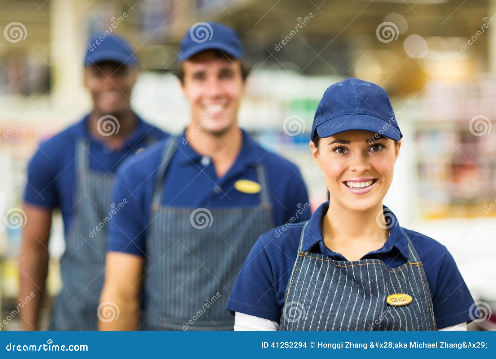 Supermarket worker team stock photo. Image of caucasian - 41252294