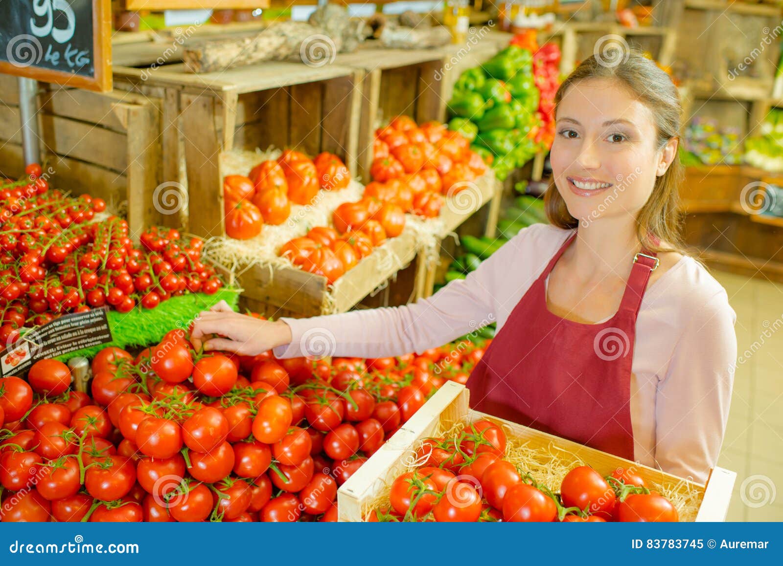 Supermarket Worker by Vegetables Stock Image - Image of professional ...
