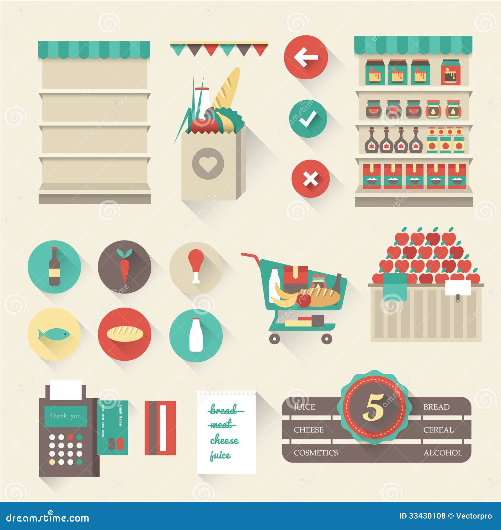 Supermarkt vektor abbildung. Illustration von kauf, einkaufszentrum ...