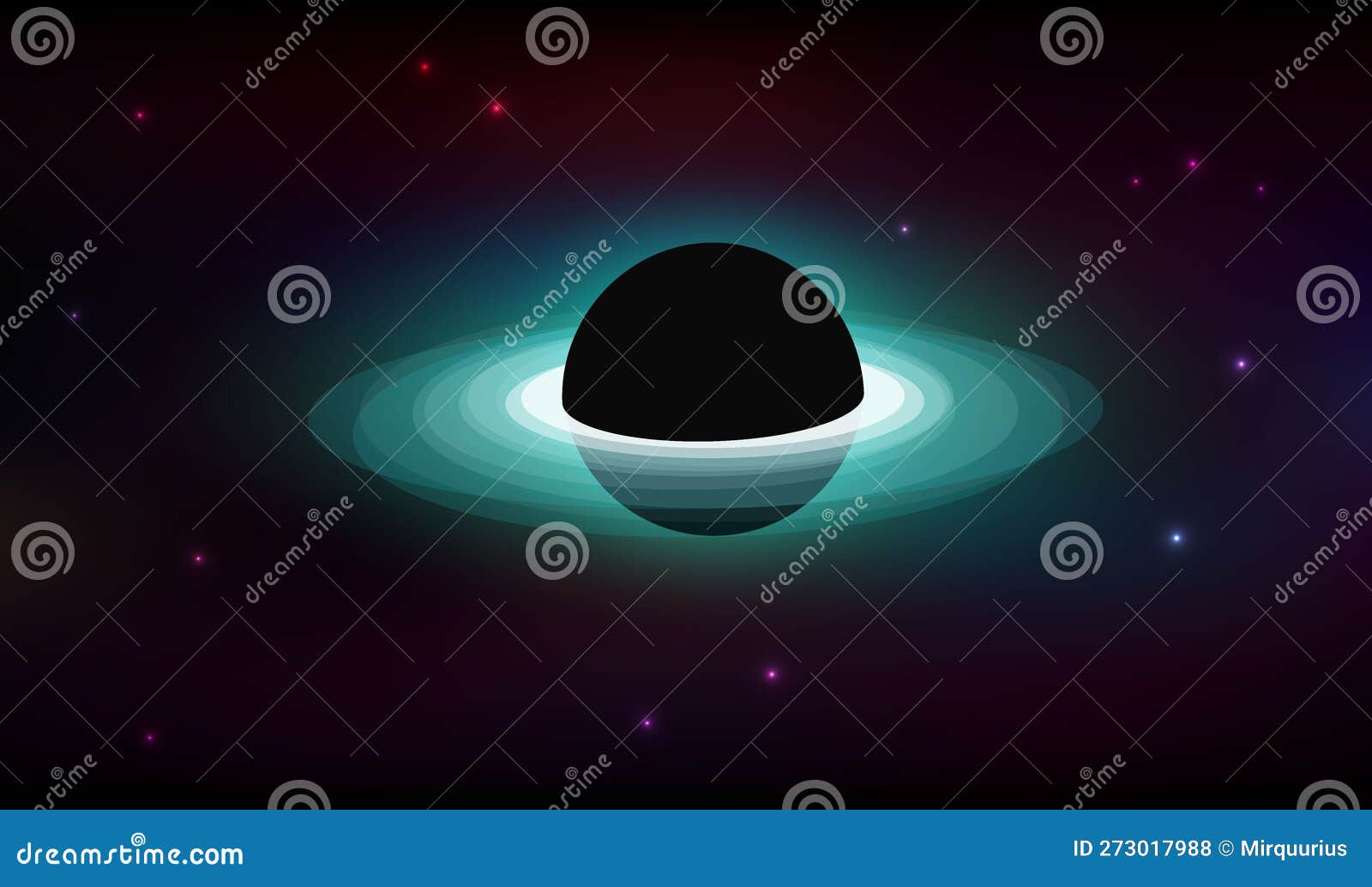 Supermassive Black Hole In Deep Space Vector Illustration ...
