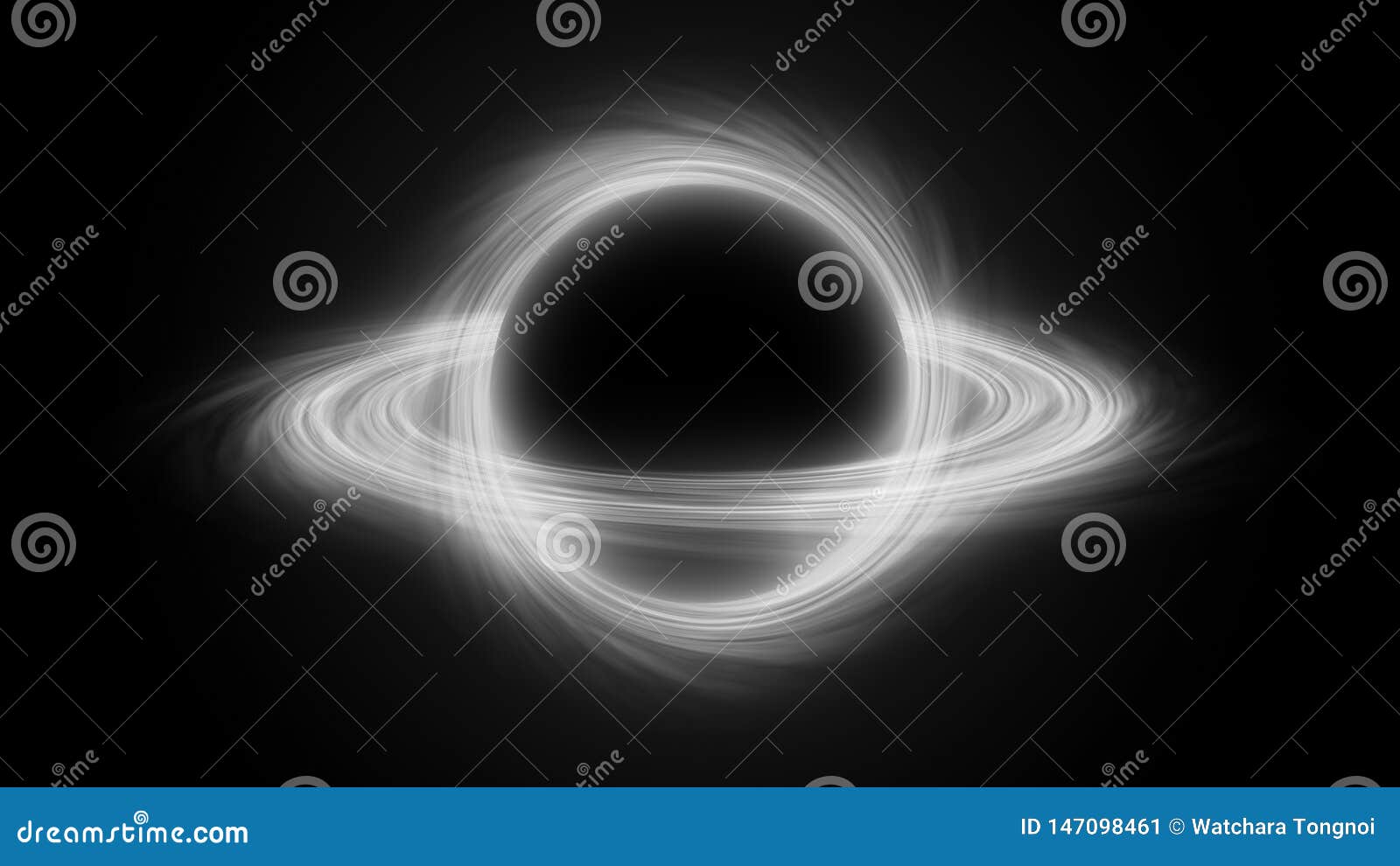 Super Massive Black Hole in Outer Space, Computer Graphic Simulation ...