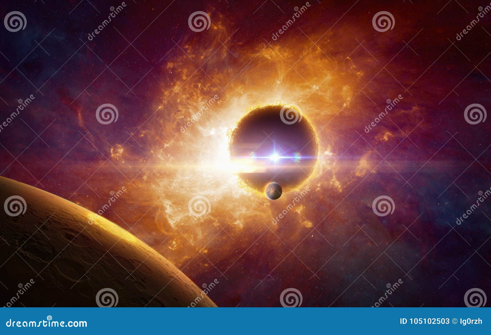 Supermassive Extraterrestrial Life Form In Outer Space, Dark Red ...