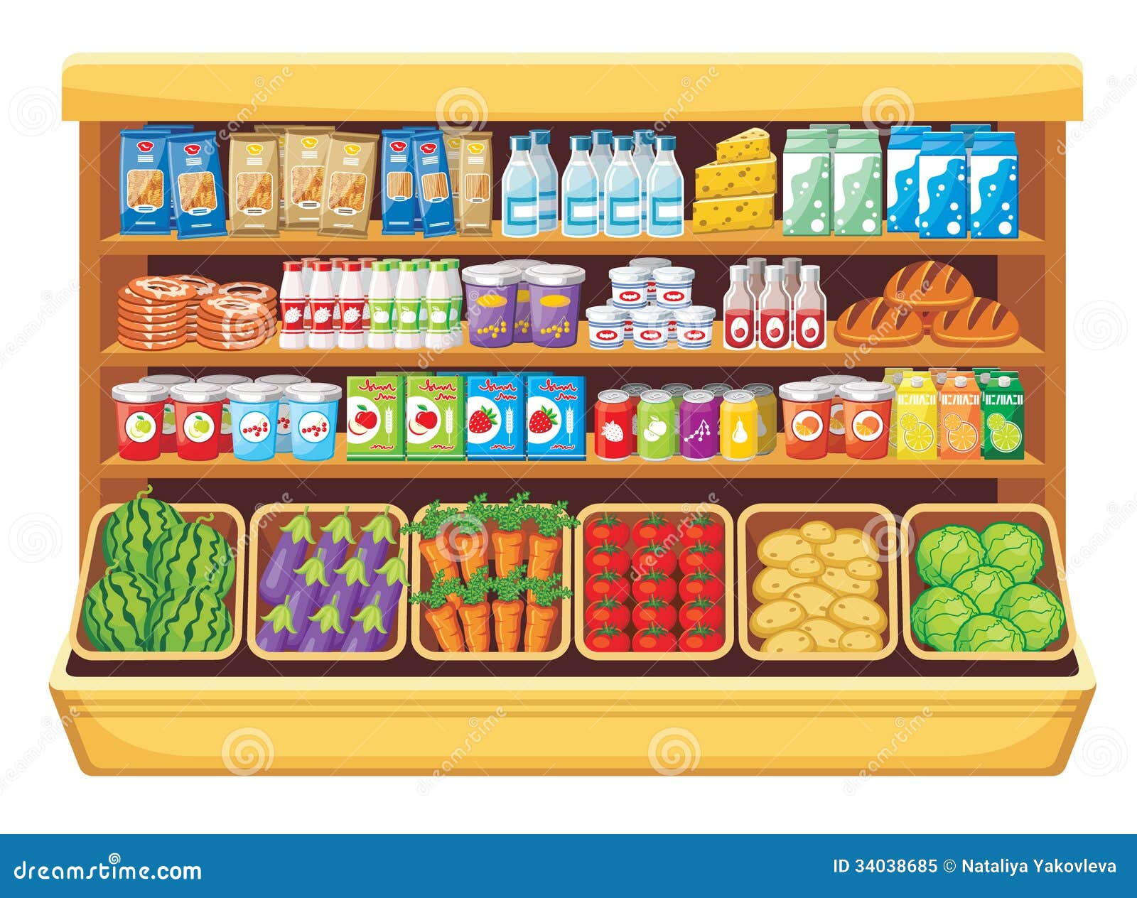 Supermercado. ilustración del vector. Ilustración de equipo - 34038685
