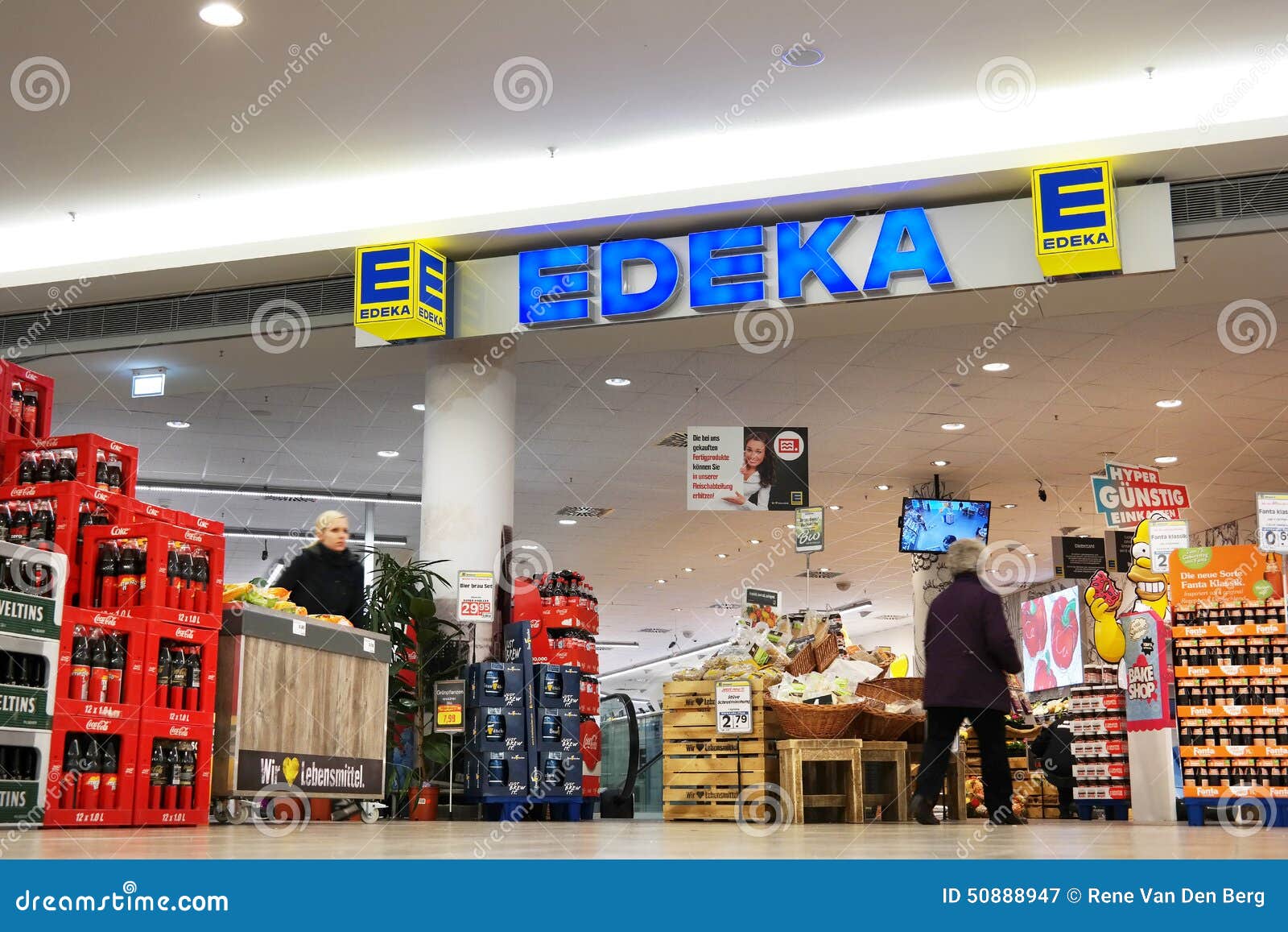 Supermercado de Edeka fotografía editorial. Imagen de comercio - 50888947