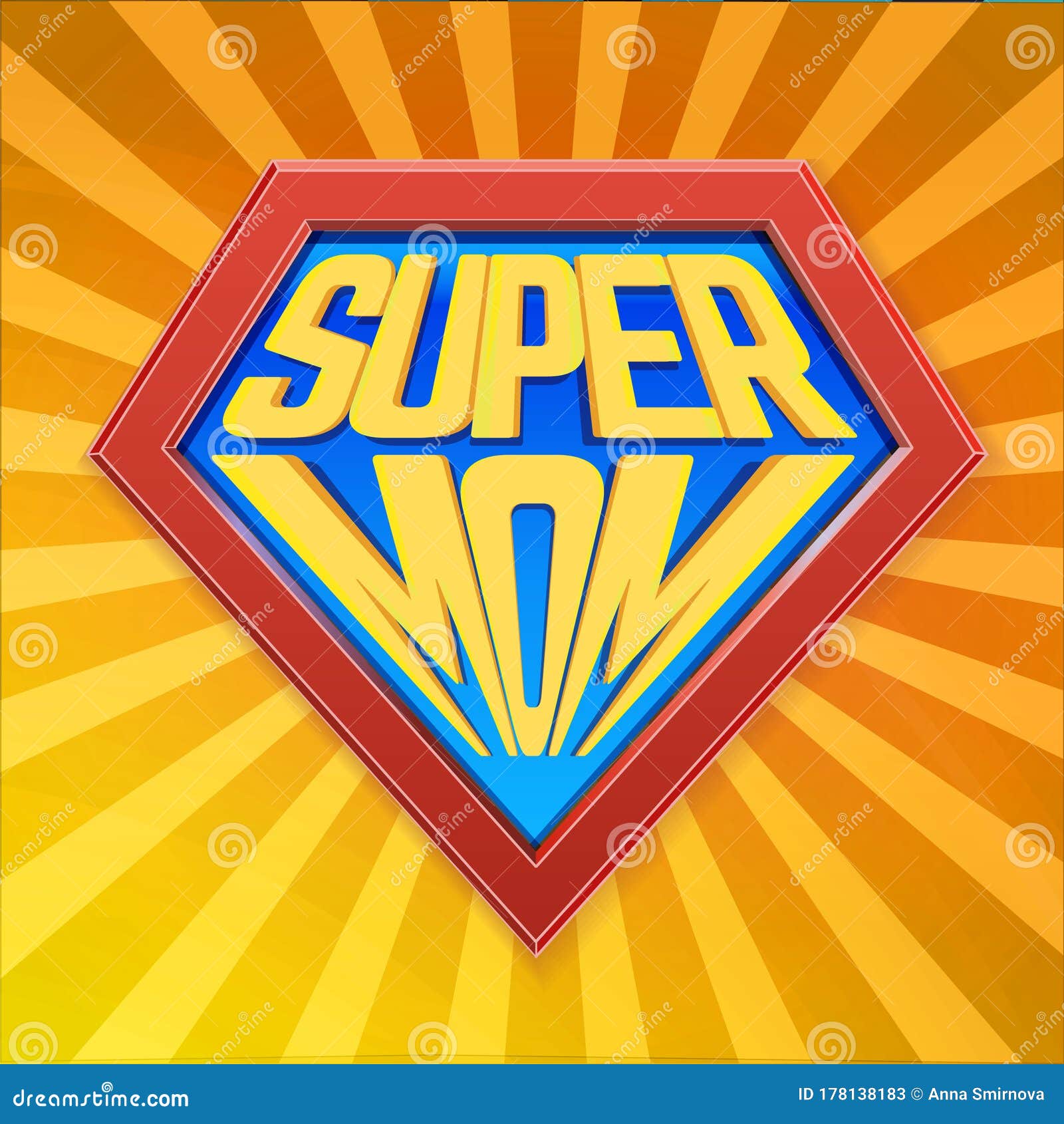 Supermodemteken. Super Moeder. Logo Van De Moederdag. Vector ...