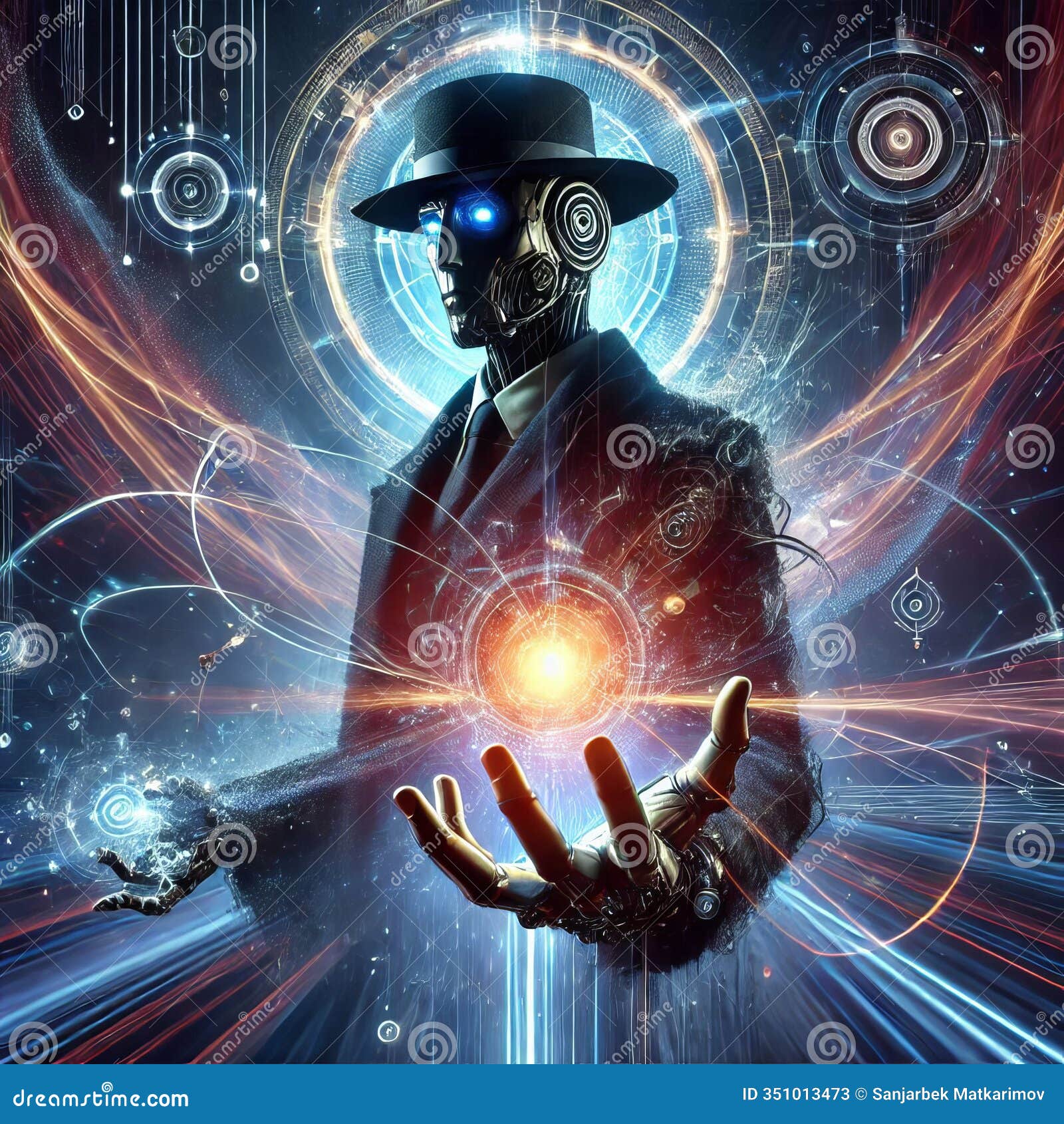 Supernatural Technological Symphony the Man is a Cyborg with Mag Stock ...