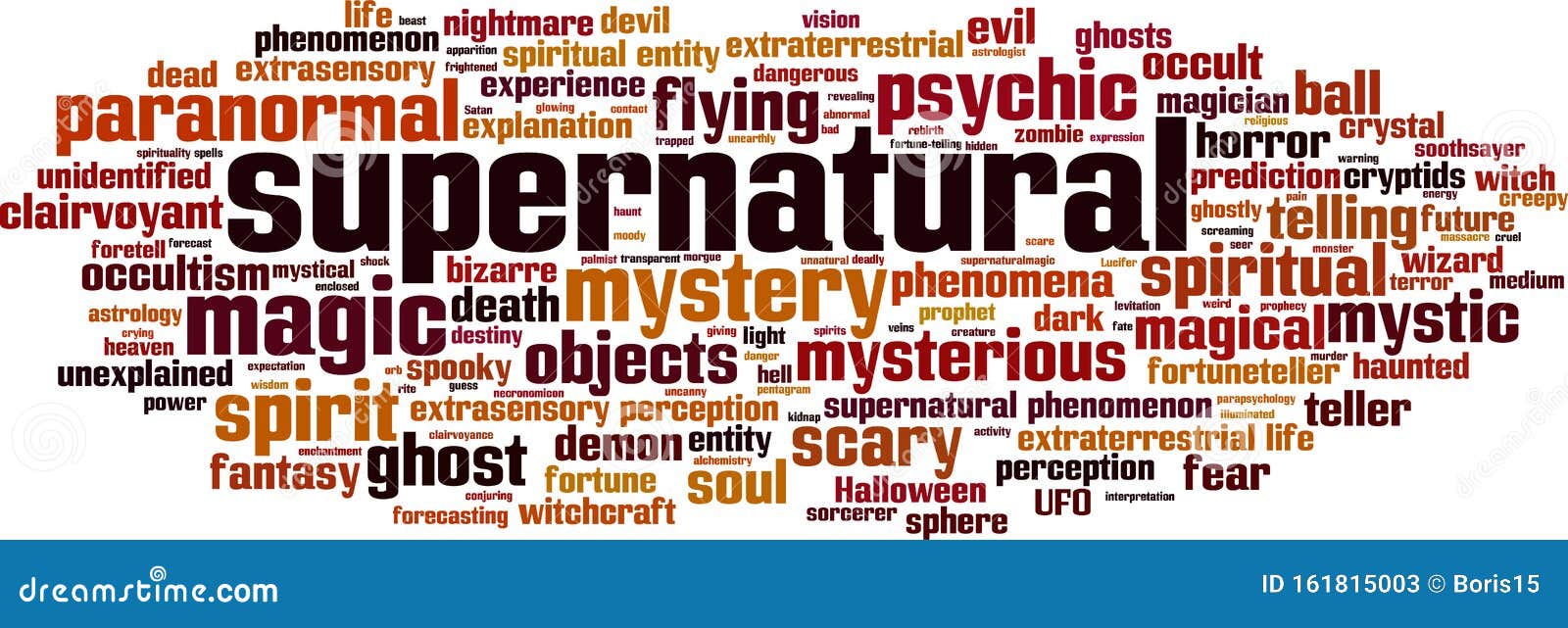 Supernatural word cloud stock vector. Illustration of explanation ...