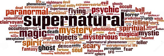 Supernatural word cloud stock vector. Illustration of explanation ...