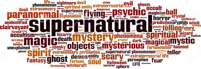 Supernatural word cloud stock vector. Illustration of explanation ...