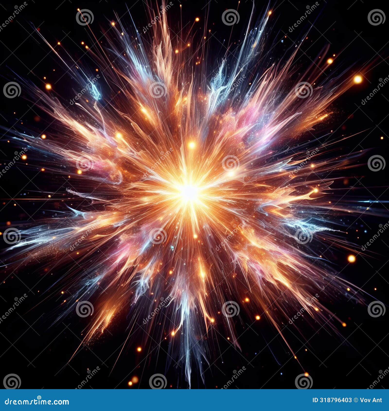 Supernova Effect an Explosive Burst of Light Resembling a Supen Stock ...