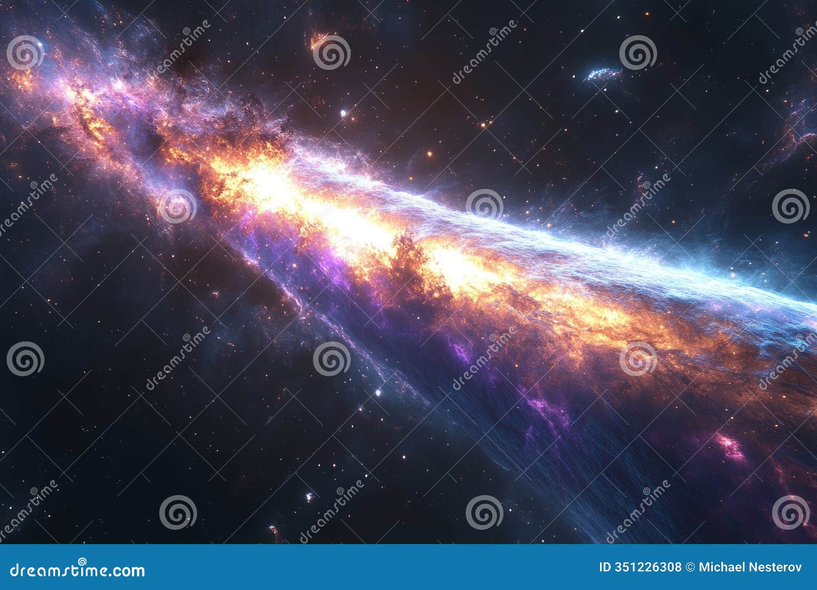 Supernova Exploding in the Deep Space with Surrounding Nebula and ...