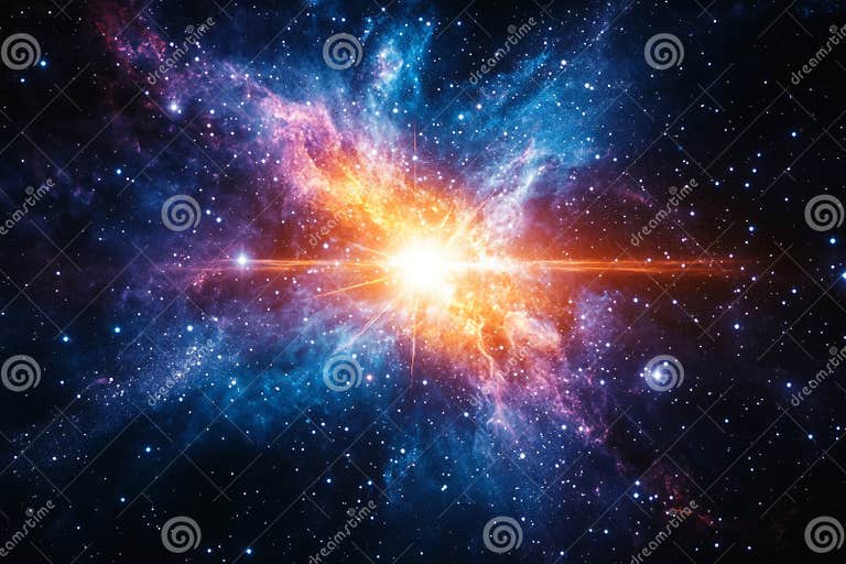 Supernova Exploding in the Deep Space with Surrounding Nebula and ...