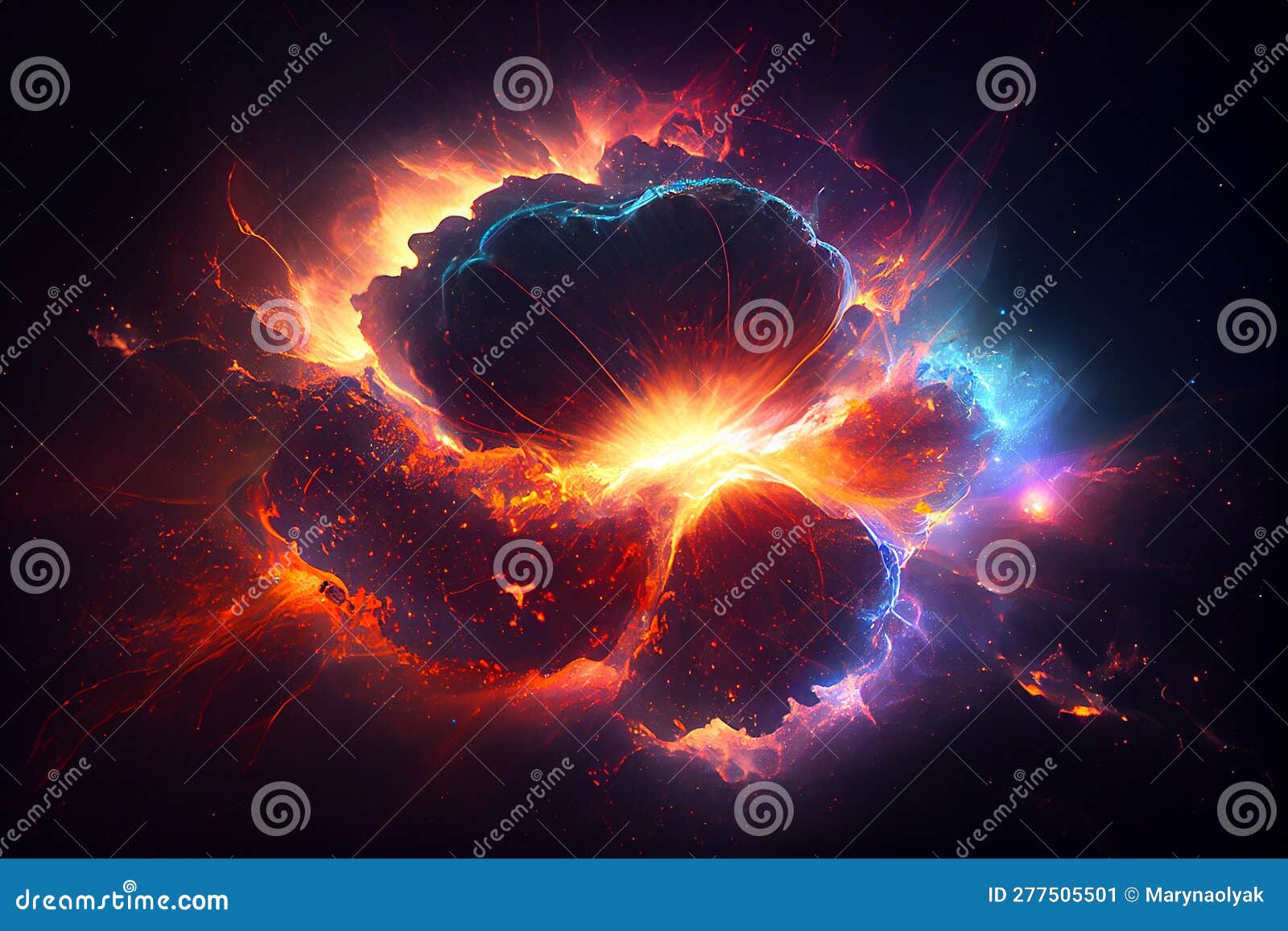 Supernova Explosion, Artwork, Generative Ai Illustration Stock ...