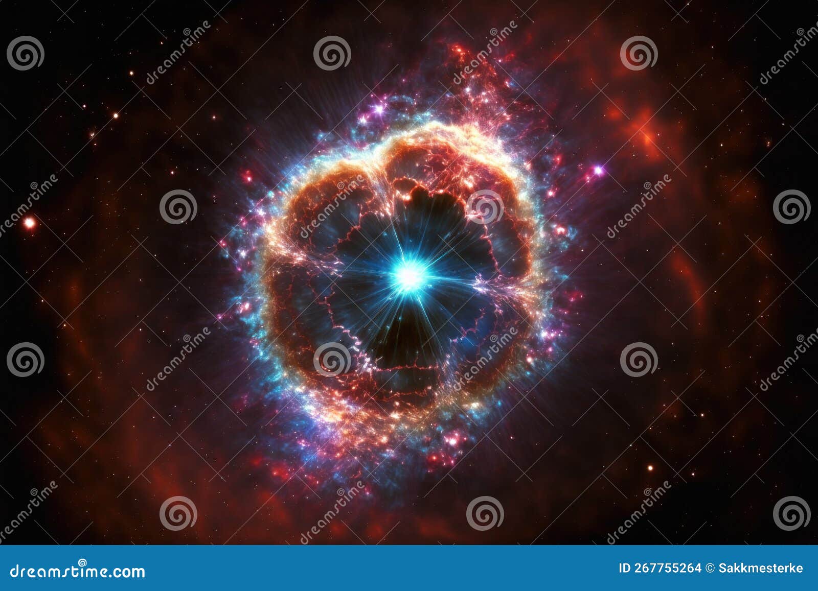 Supernova Explosion in Deep Space Stock Illustration - Illustration of ...
