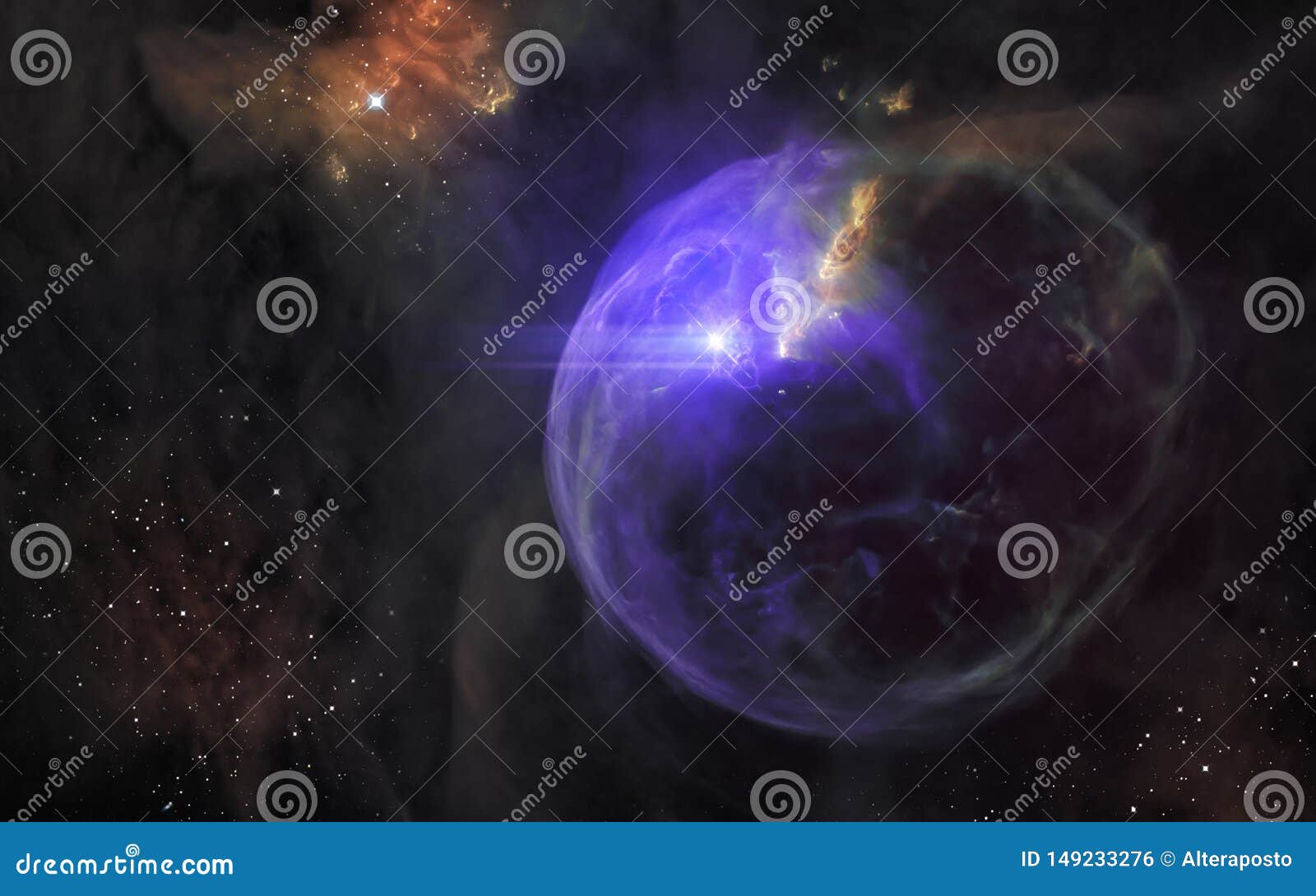 Supernova Explosion. Exoplanets, Astronaut In Deep Space. Science ...