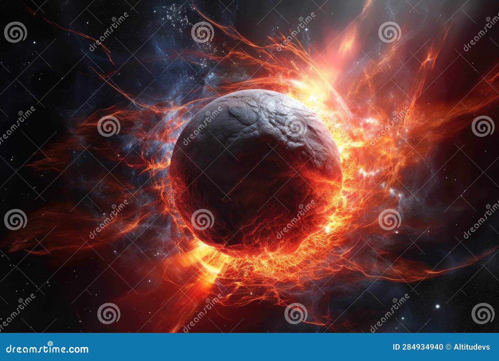 Gravitational Lensing Creating An Einstein Ring Effect Stock Photo ...