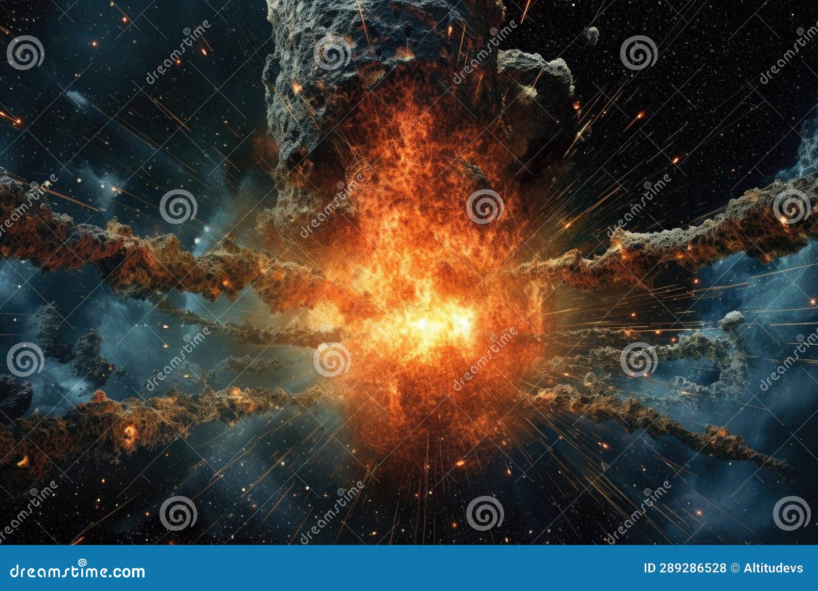 Supernova Explosion within a Far-off Galaxy Stock Illustration ...