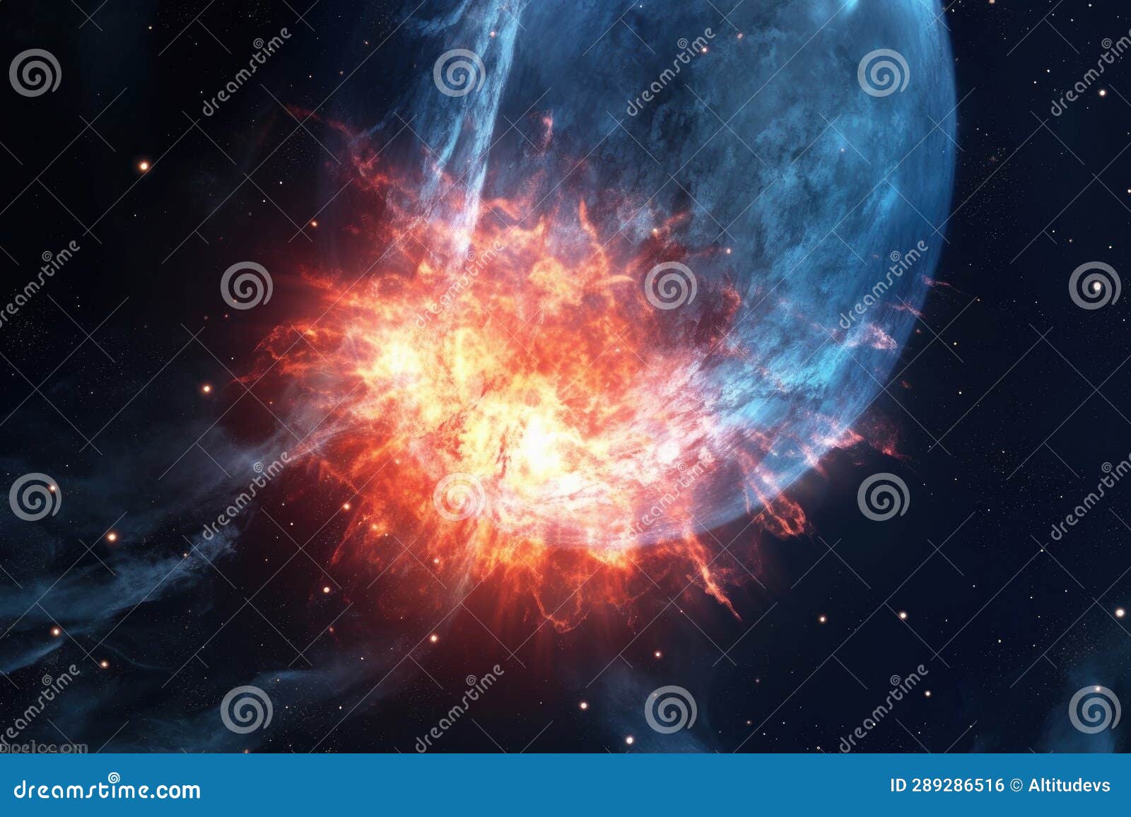 Supernova Explosion in a Faraway Galaxy, Visible from Afar Stock ...