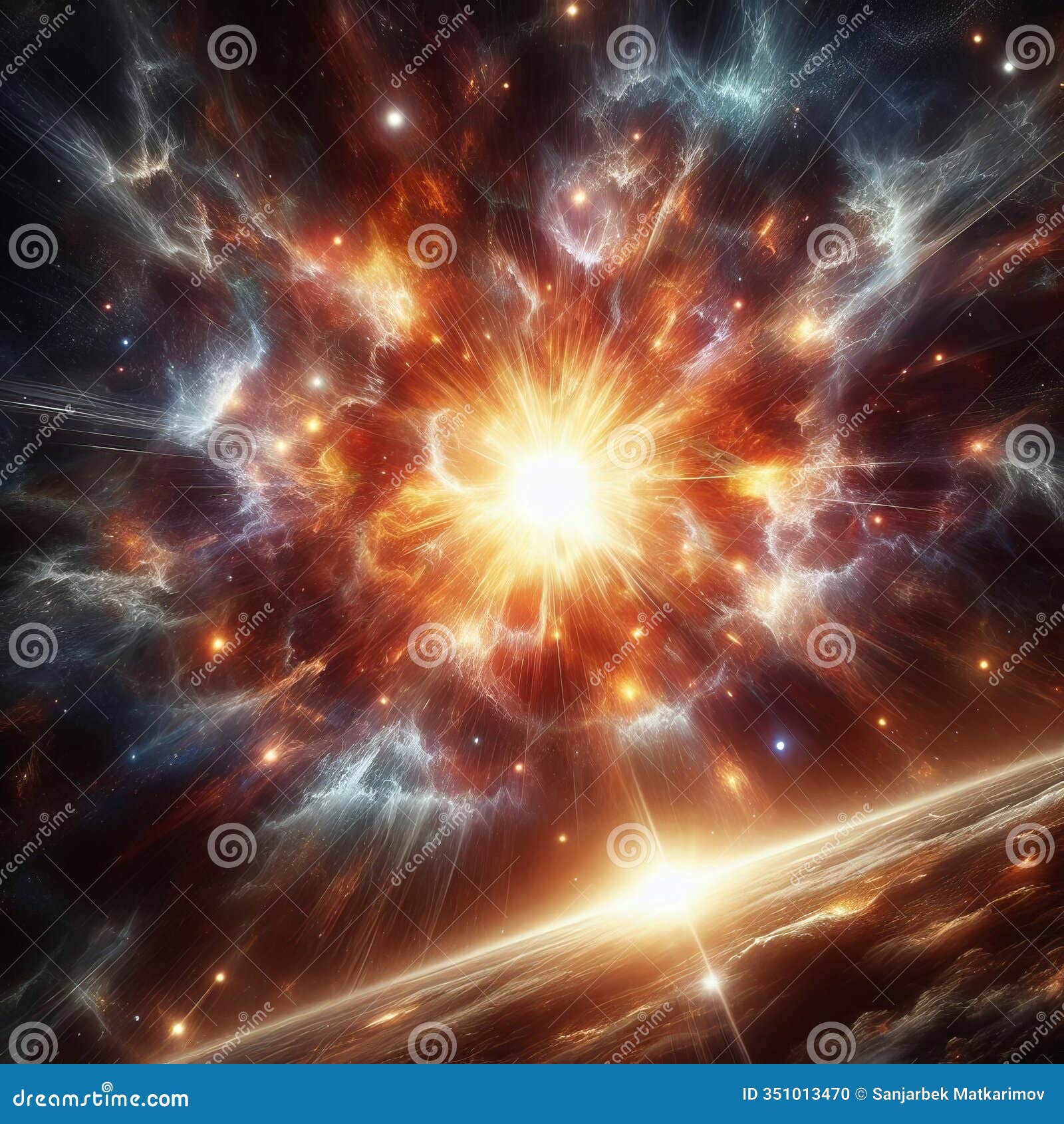 Supernova Explosion a Powerful Depiction of a Supernova Explosio Stock ...