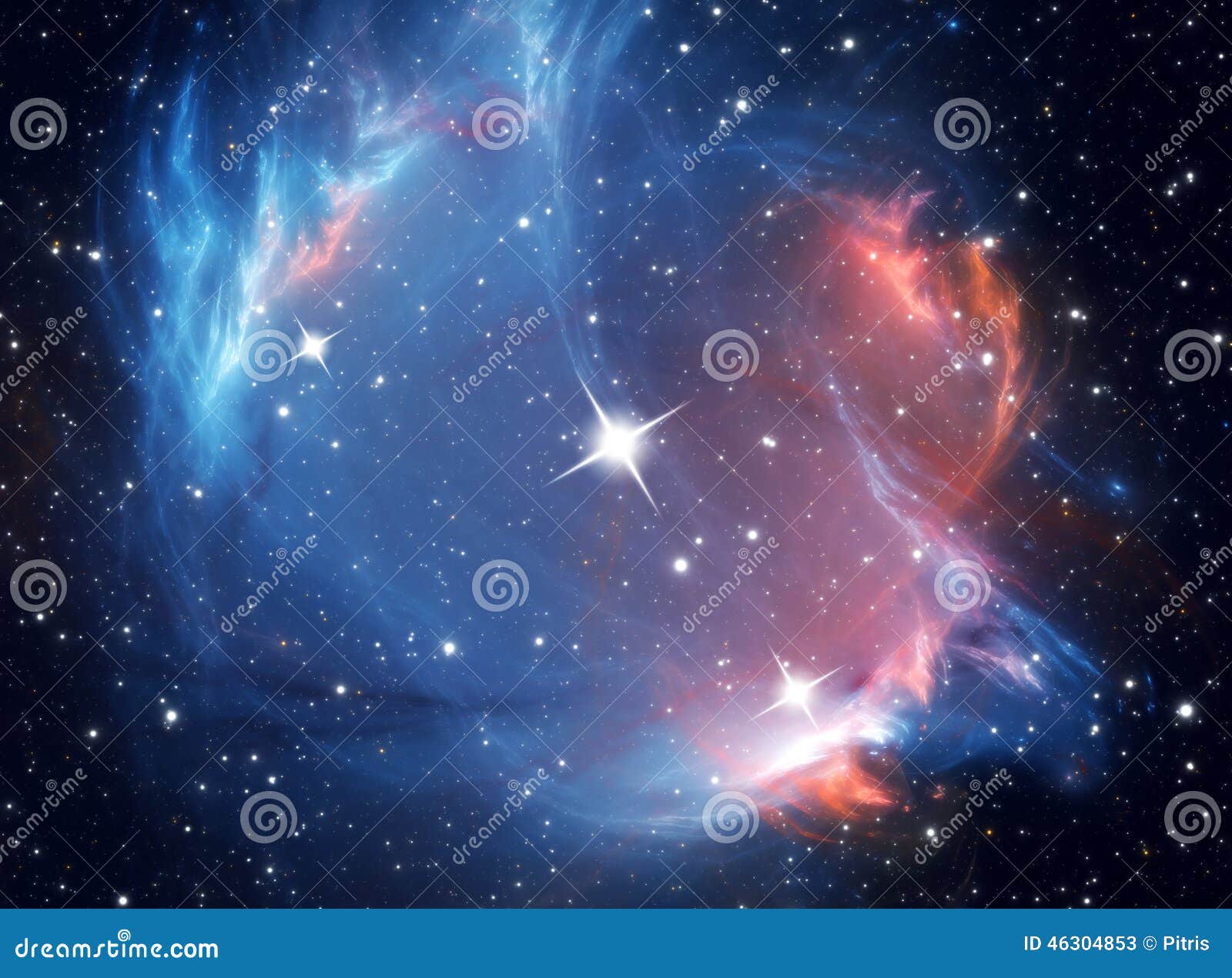 A Supernova Explosion Distorted By Gravitational Lensing Stock ...