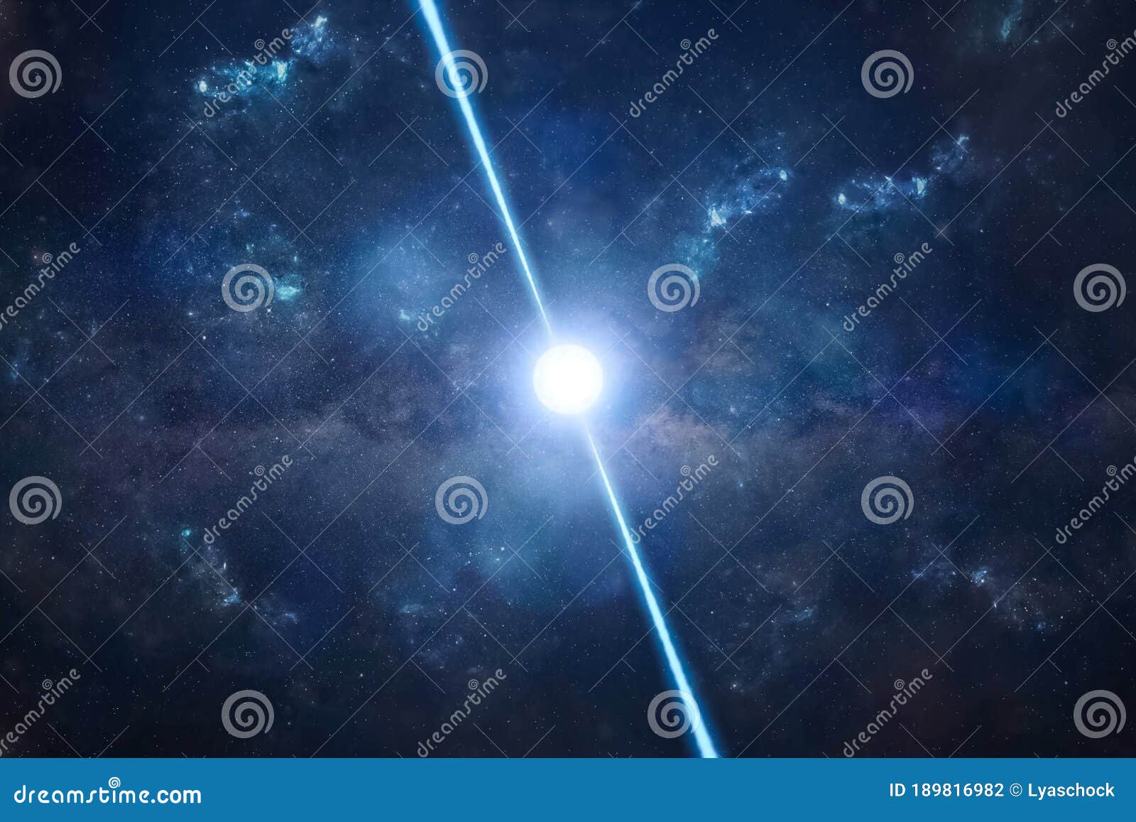 Supernova Explosion in the Universe among Gas Clouds Stock Illustration ...