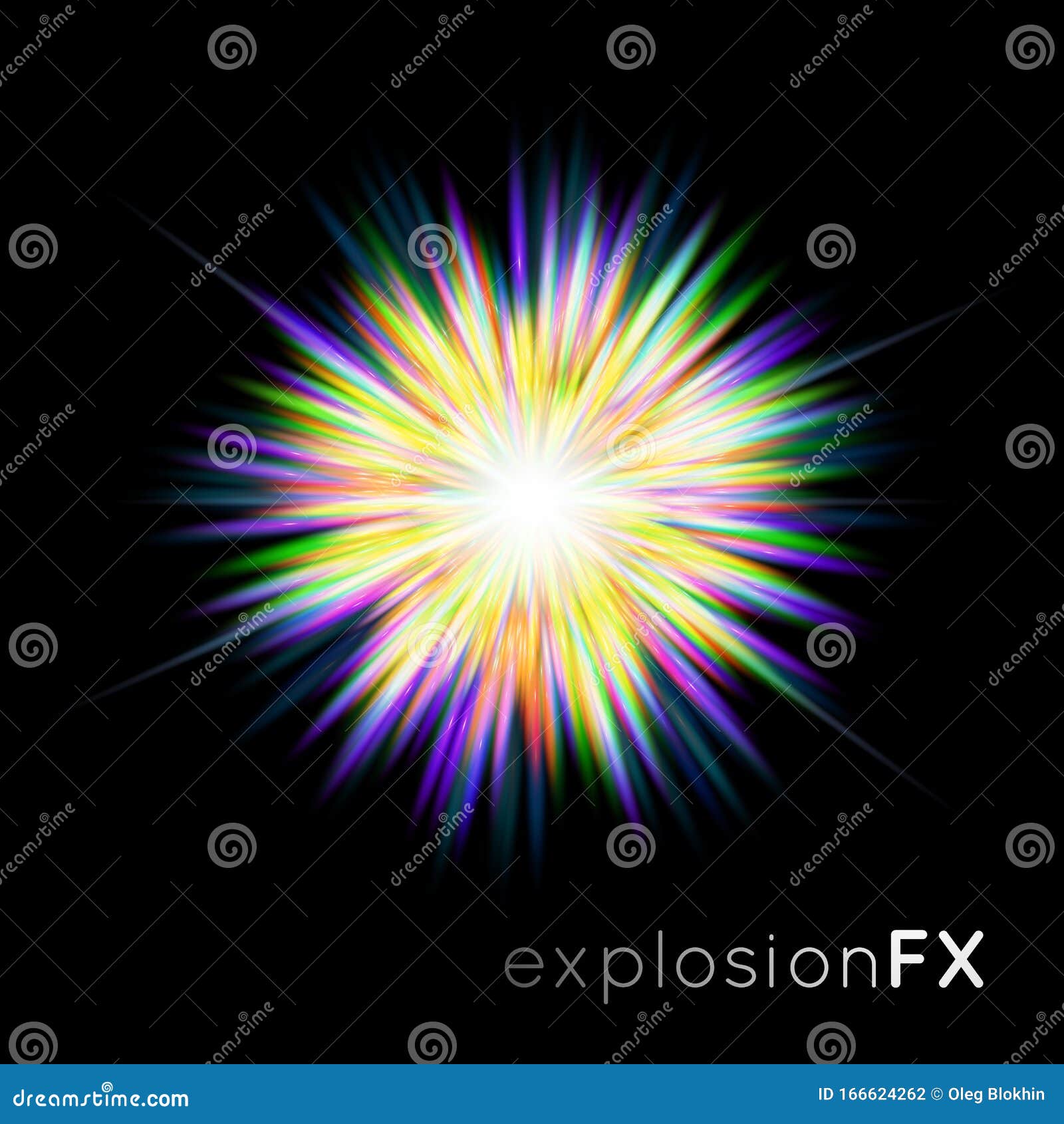 The Supernova Explosion Vector Illustration. Light Effect on Black ...