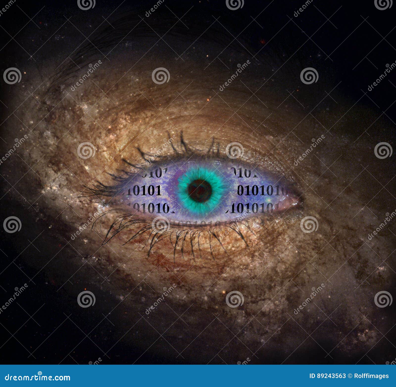 Supernova Eye with Binary Code Stock Image - Image of language, color ...