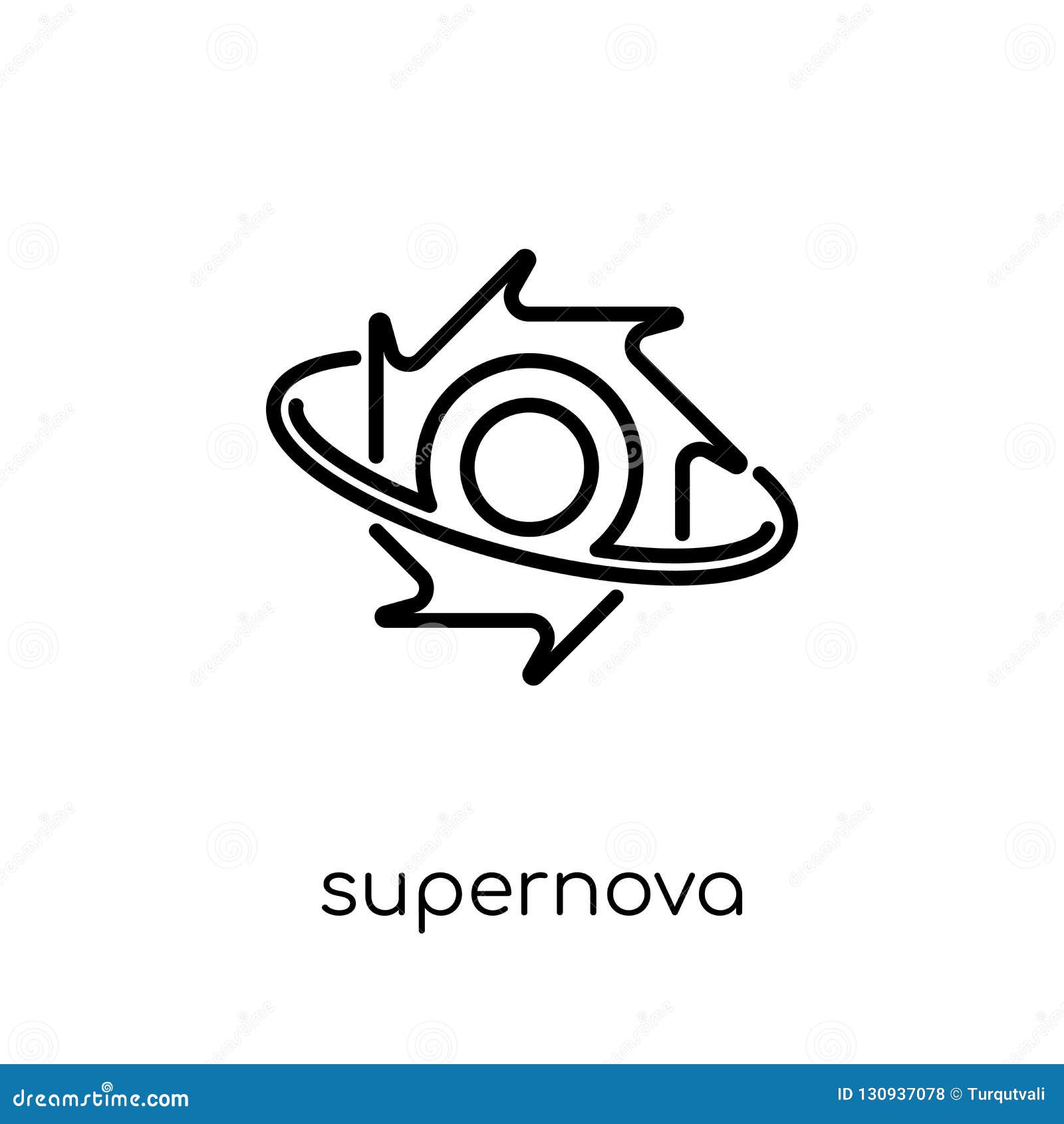 Outline Supernova Vector Icon. Isolated Black Simple Line Element Illustration From Astronomy ...