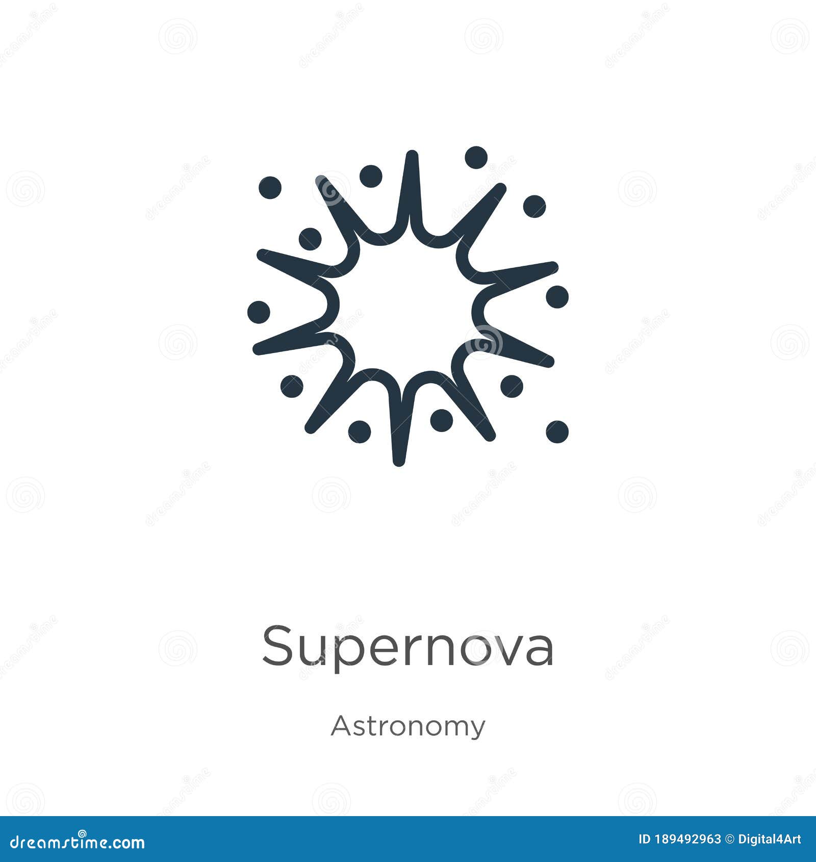 Outline Supernova Vector Icon. Isolated Black Simple Line Element ...