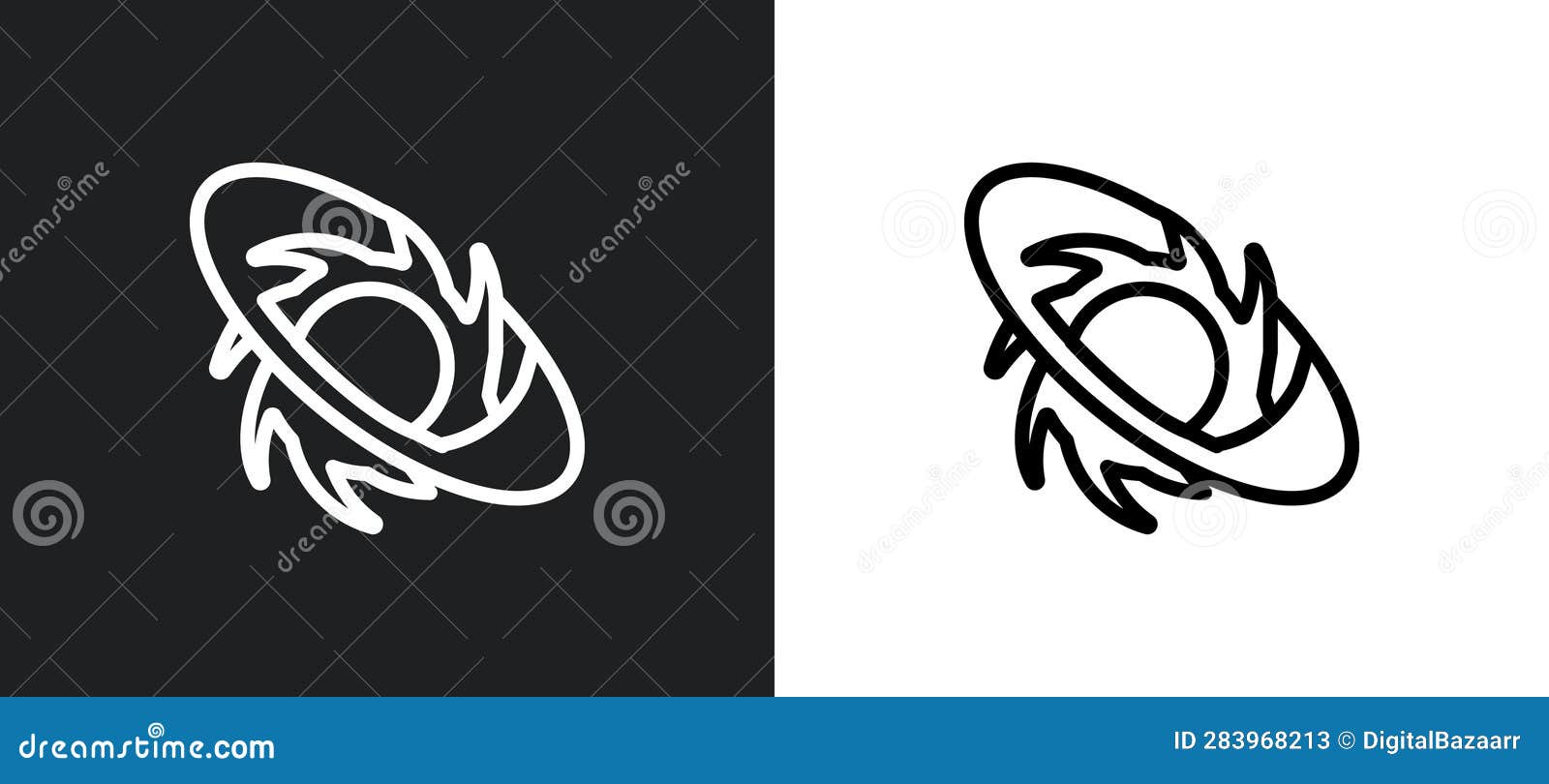 Supernova Outline Icon in White and Black Colors. Supernova Flat Vector Icon from Astronomy ...