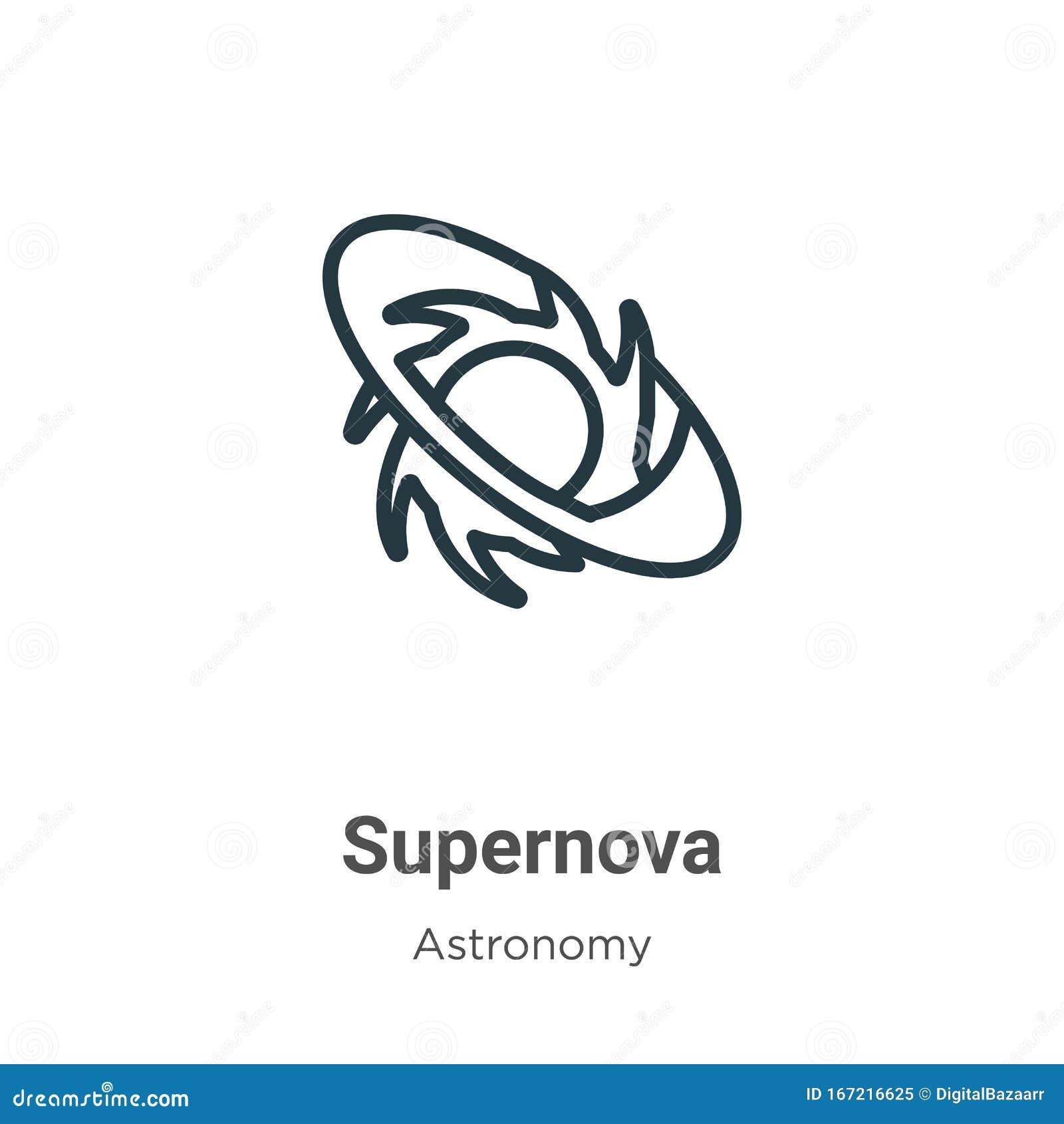 Supernova Outline Vector Icon. Thin Line Black Supernova Icon, Flat Vector Simple Element ...