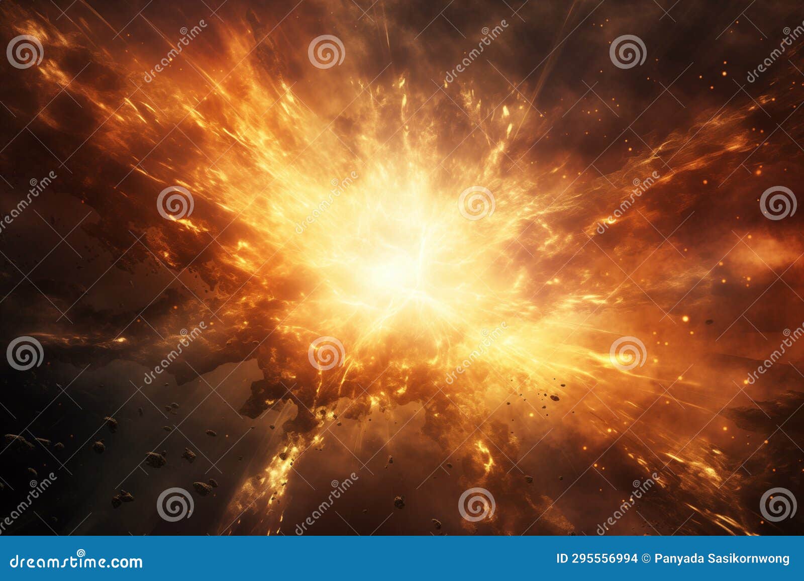 Supernova Scene of Explosion Bright and Powerful Bigbang, Ai Generated ...