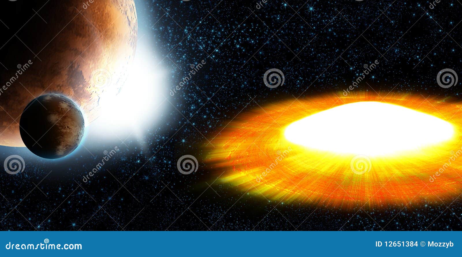 Supernova Star, Planet Explosion Stock Illustration - Illustration of ...